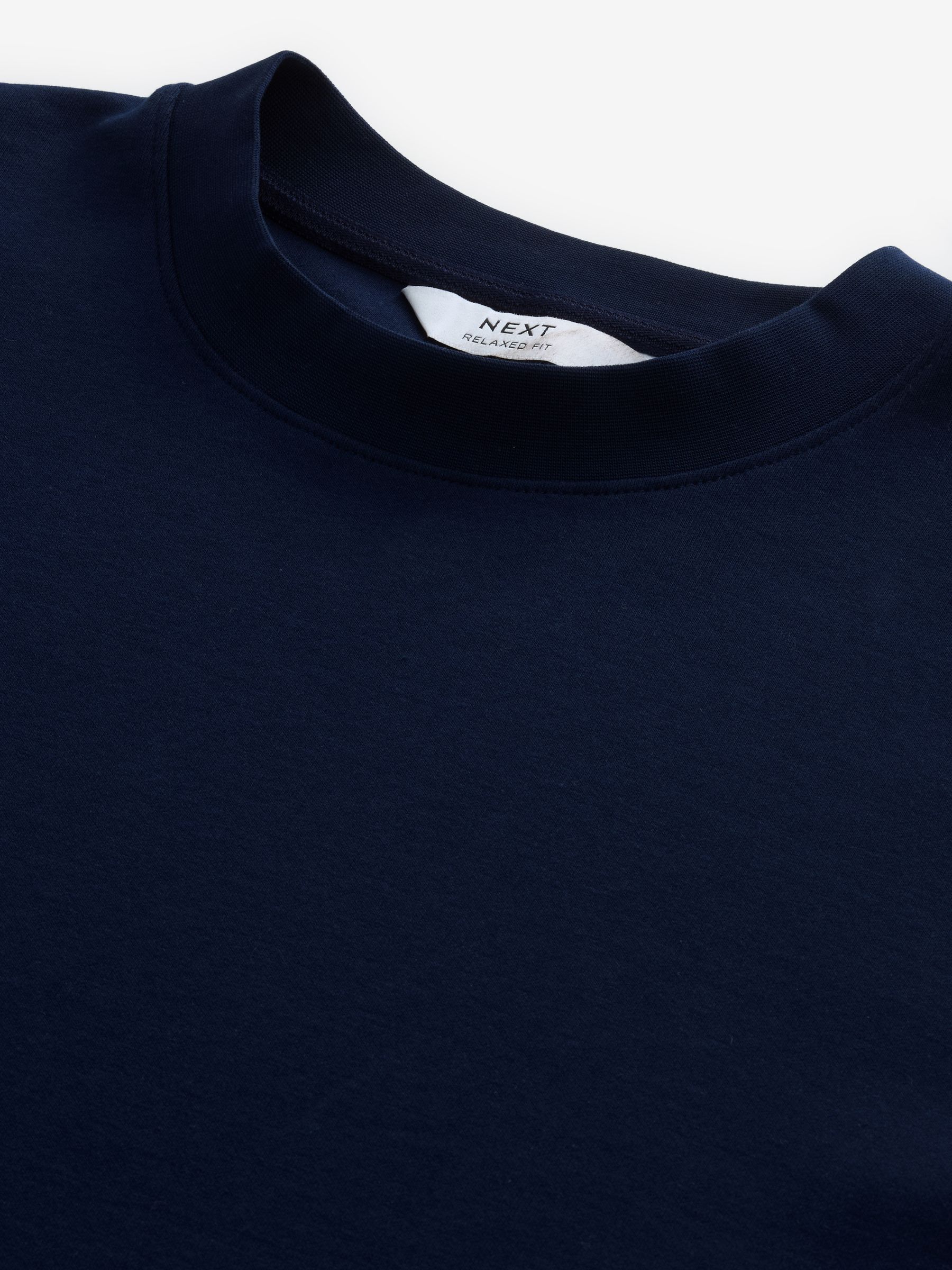 Buy Navy Blue Relaxed Fit Smart Soft Touch Heavyweight T-Shirt from the ...