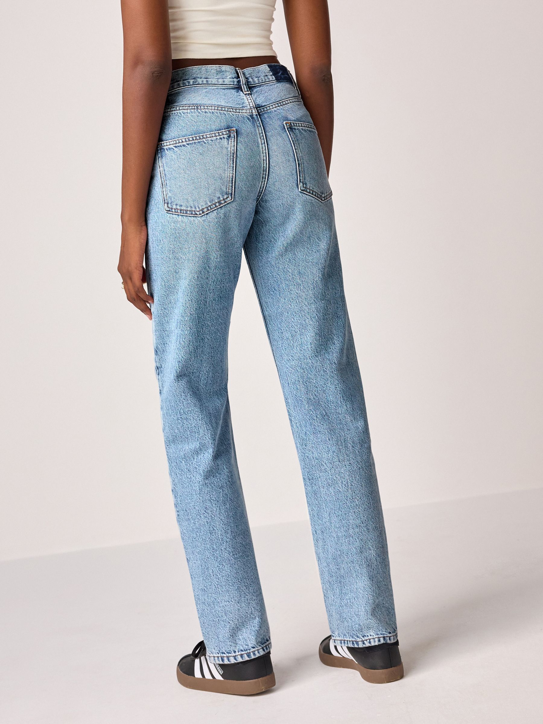 Buy Mid Blue Rigid Straight Leg Jeans from the Next UK online shop