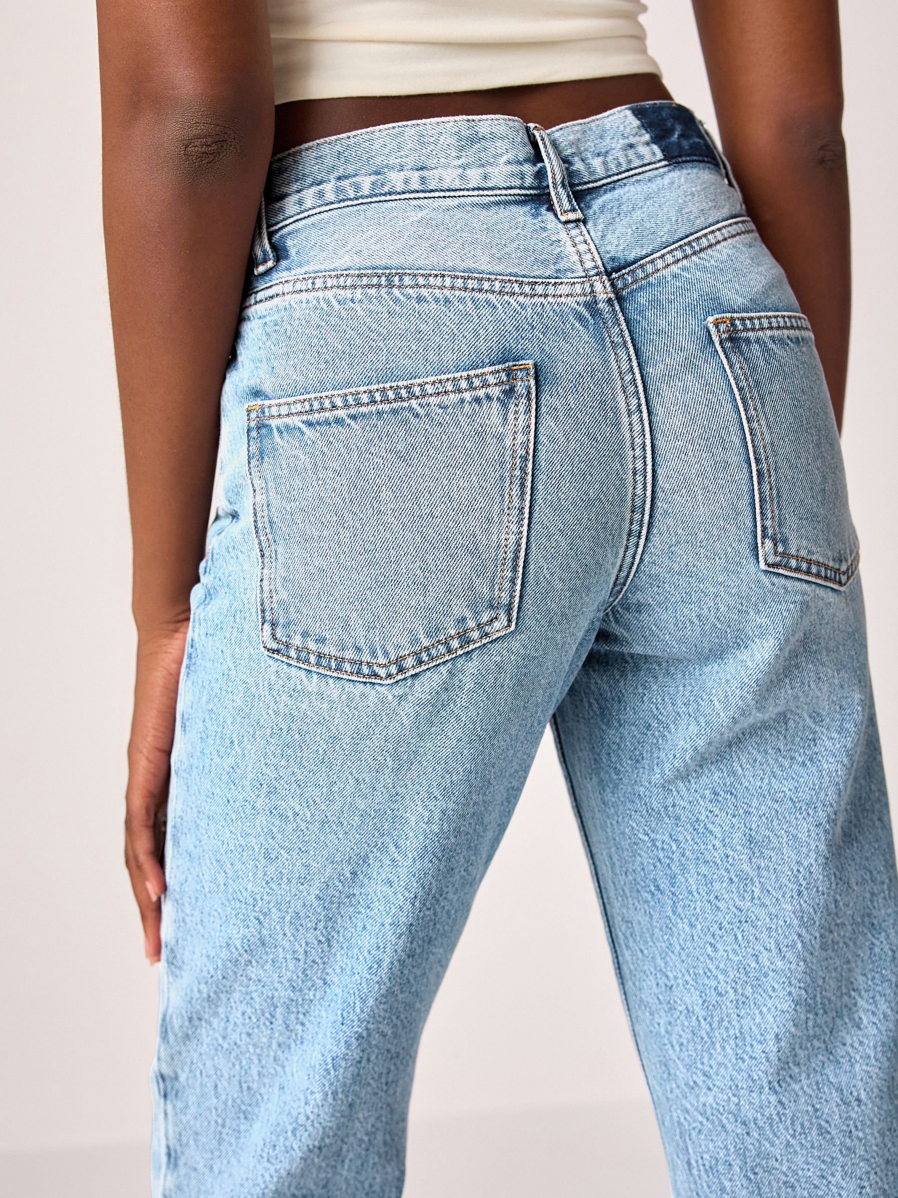 Buy Mid Blue Rigid Straight Leg Jeans from the Next UK online shop