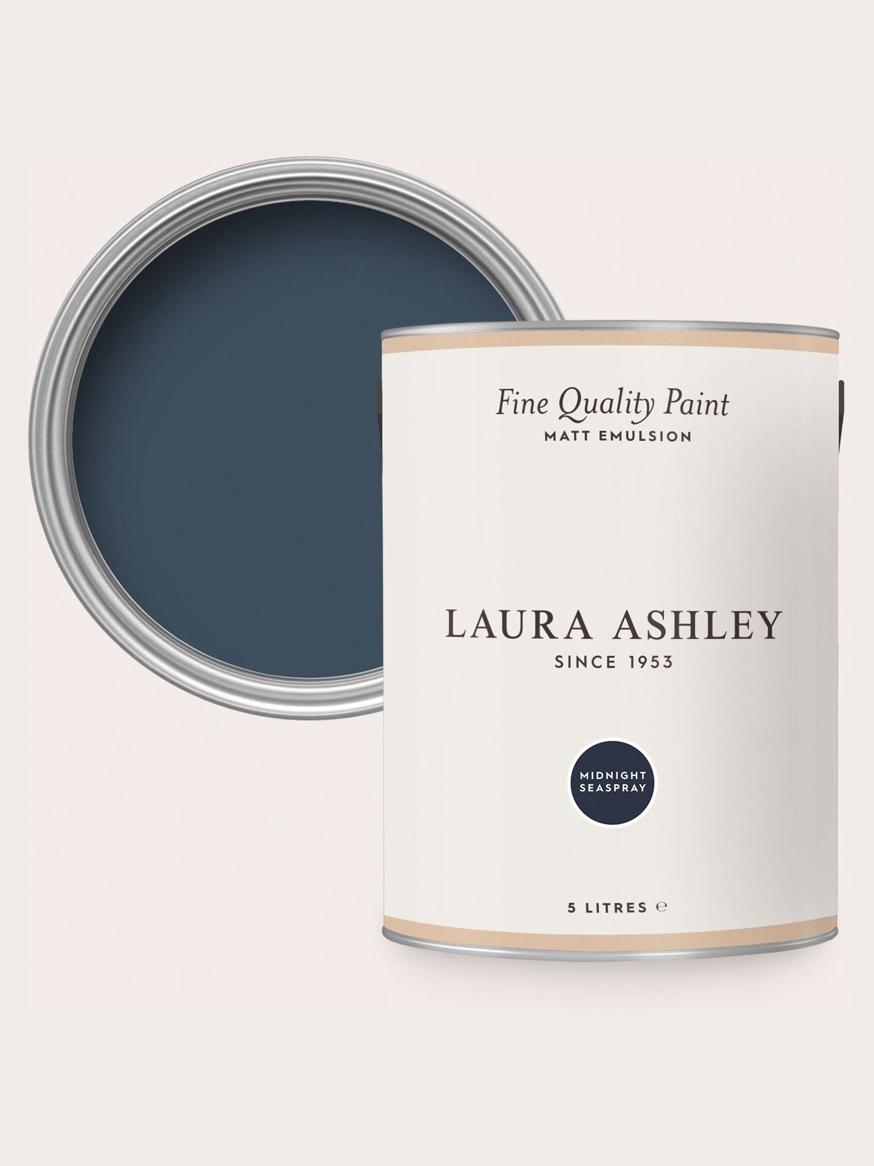 Buy Laura Ashley Midnight Seaspray Blue Matt Emulsion 5L Paint from the ...