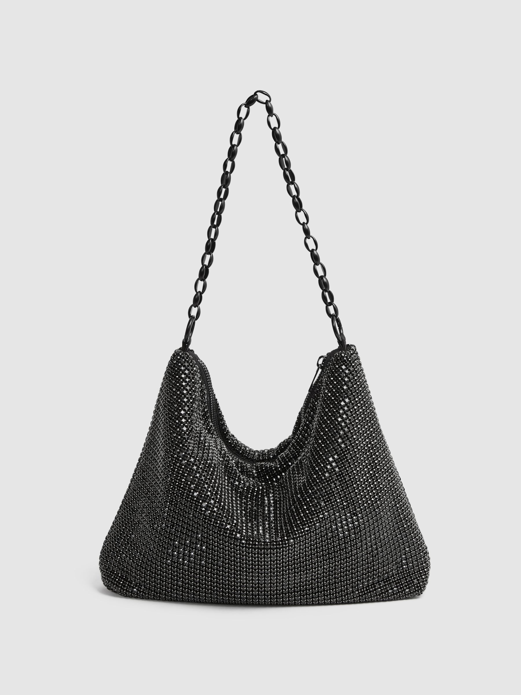 Buy Reiss Black Trinity Draped Crystal Handbag from the Next UK online shop