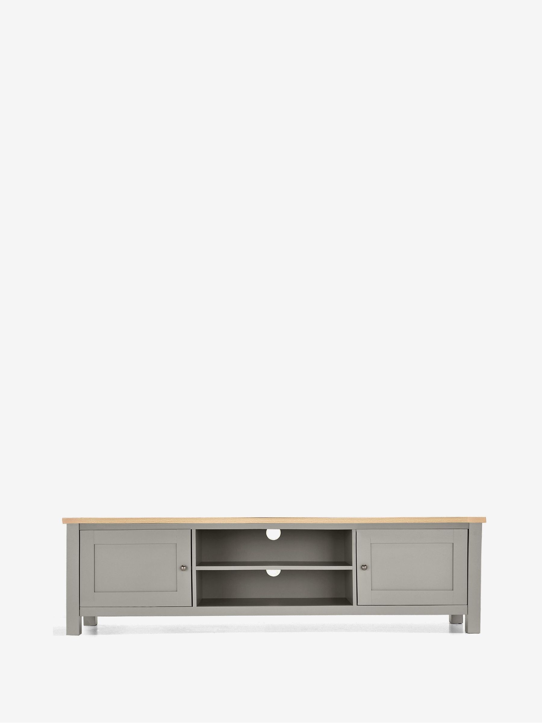 Buy Dove Grey Malvern Oak Effect Up to 80 inch Slim TV Unit from the ...