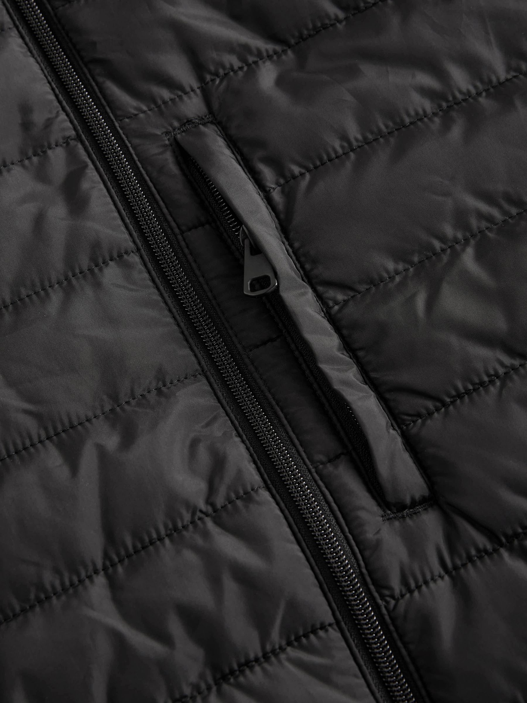 Buy Black Shower Resistant Lightweight Hooded Puffer Coat Jacket from ...