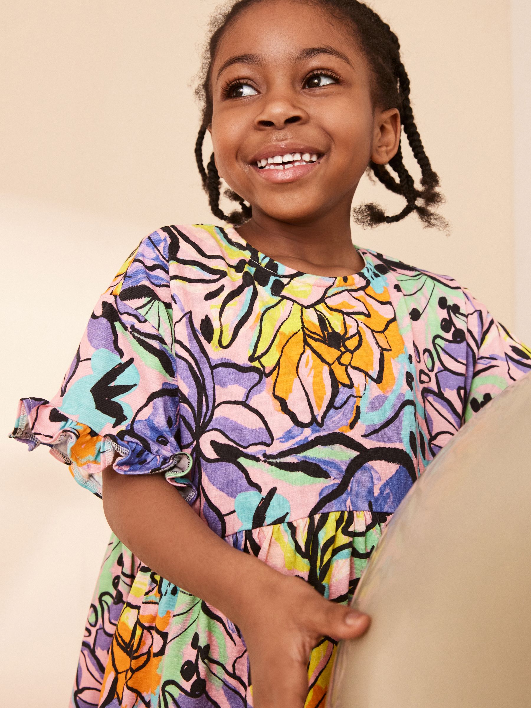 Buy Purple Tropical Print Short Sleeve 100% Cotton Jersey Dress (3 ... Buy Purple Tropical Print Short Sleeve 100% Cotton Jersey Dress (3 ...