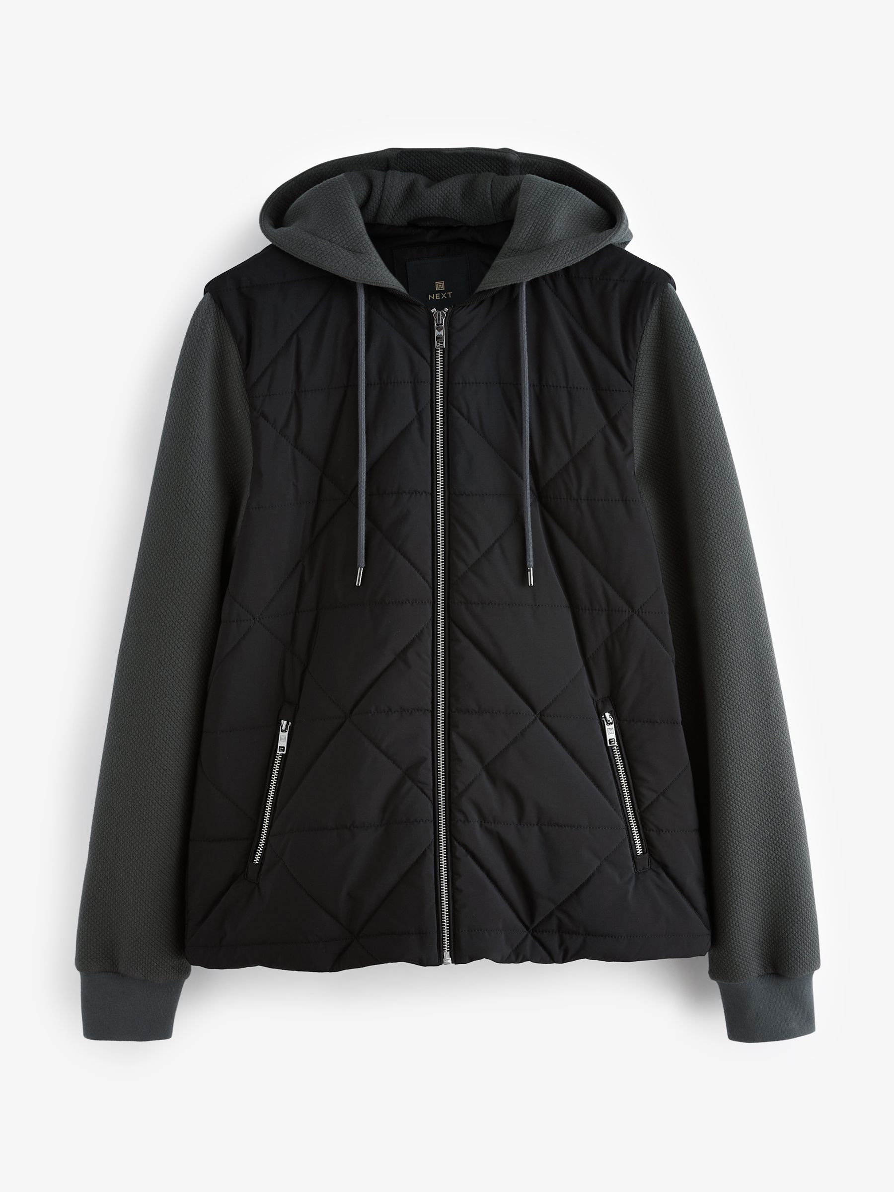 Buy Grey Jersey Sleeve Hybrid Puffer Jacket from the Next UK online shop