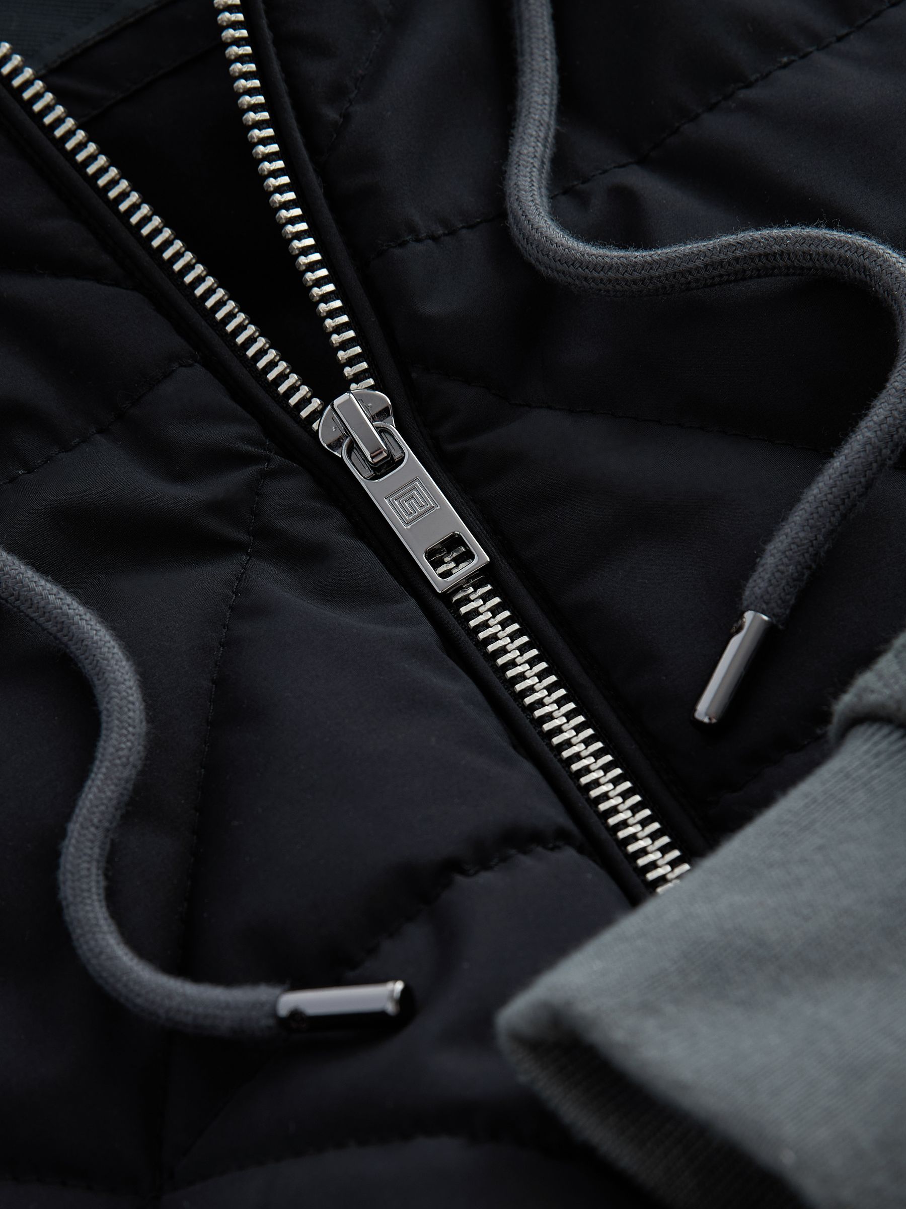 Buy Grey Jersey Sleeve Hybrid Puffer Jacket from the Next UK online shop