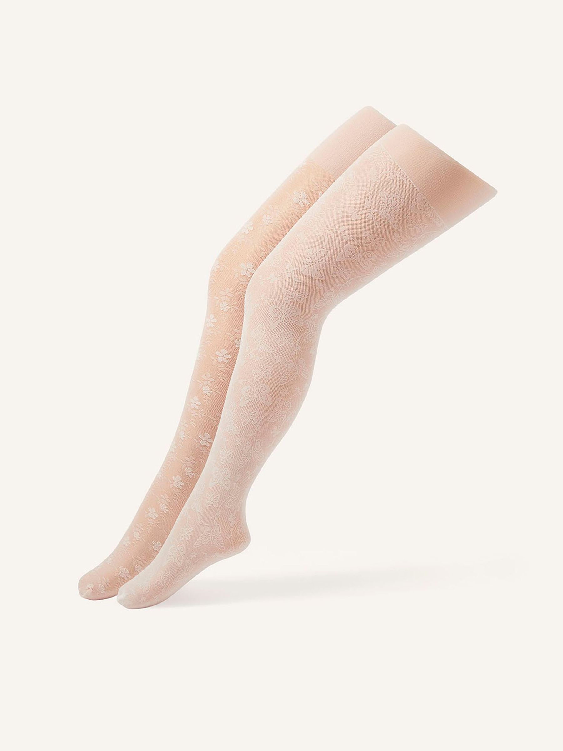 Buy Monsoon Natural Floral Lace Tights 2 Pack from the Next UK online shop