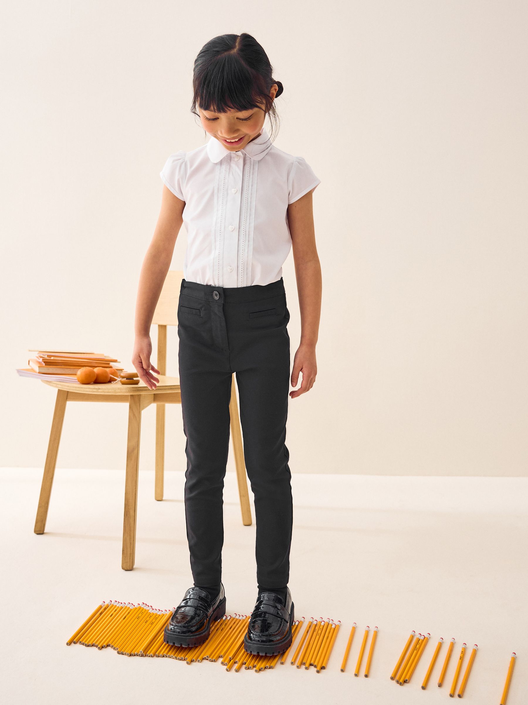 Buy Black Regular Length School Skinny Stretch Trousers (3-18yrs) from ...