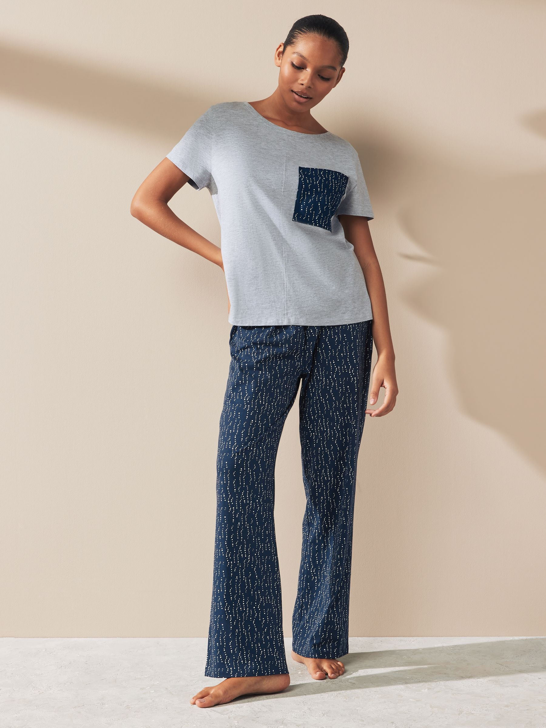 Buy Navy Spot Cotton Short Sleeve Pyjamas from the Next UK online shop