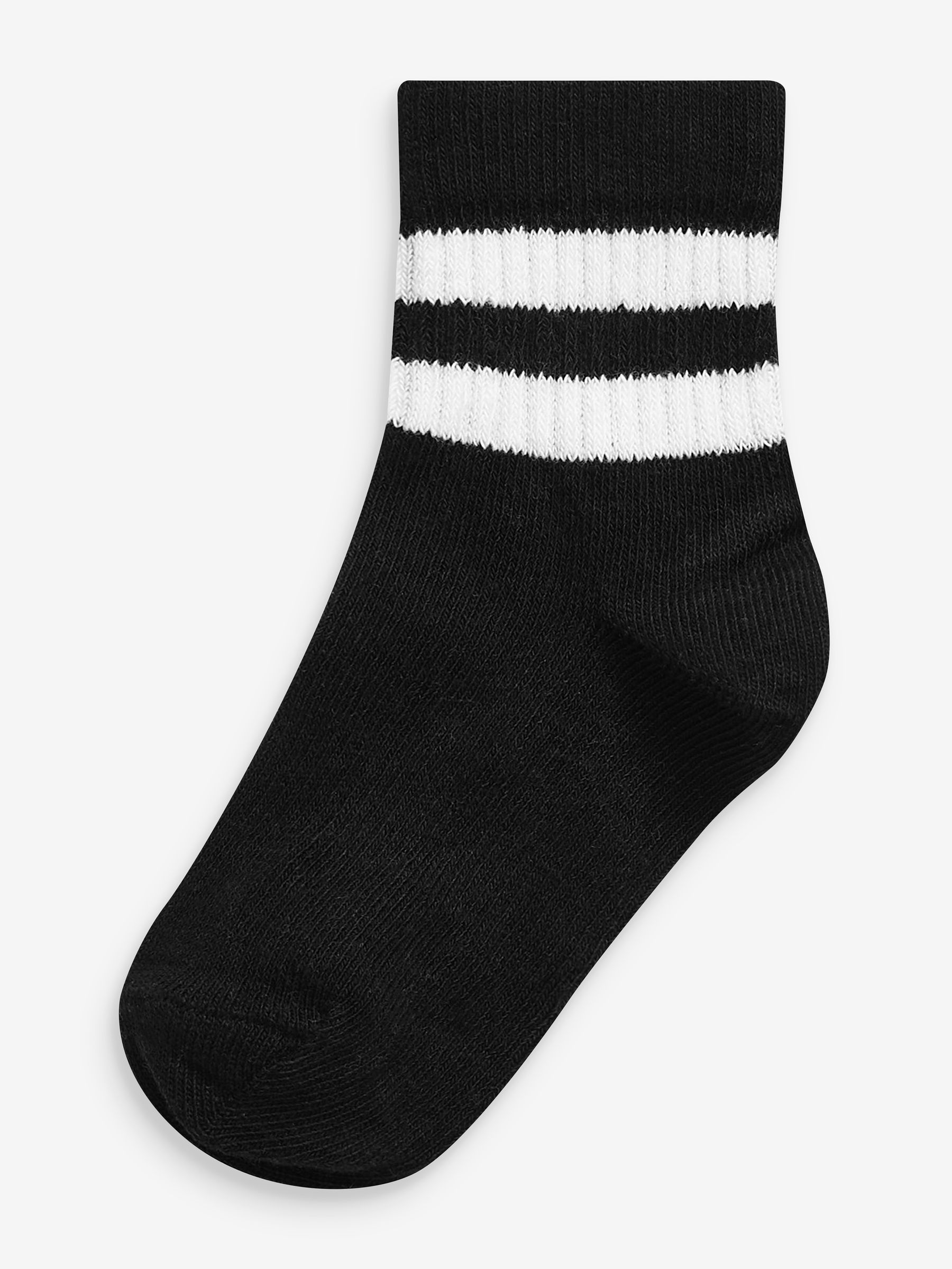 Buy Monochrome Cushioned Footbed Cotton Rich Ribbed Tipped Socks 5 Pack ...