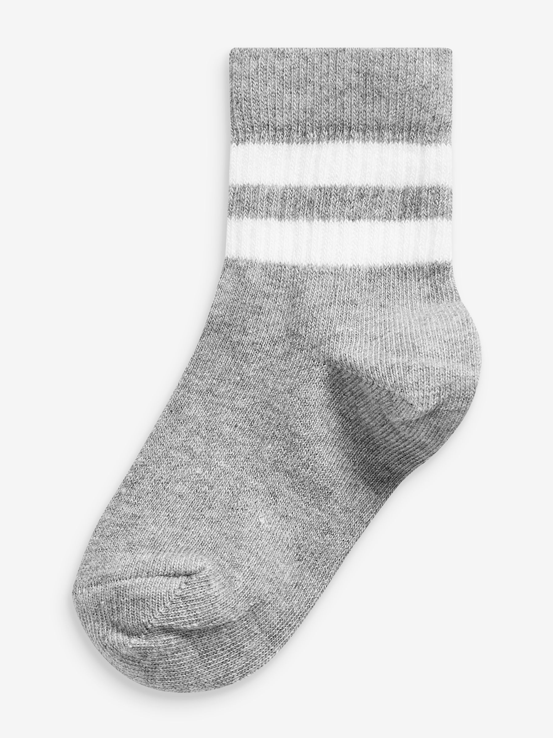 Buy Monochrome Cushioned Footbed Cotton Rich Ribbed Tipped Socks 5 Pack ...