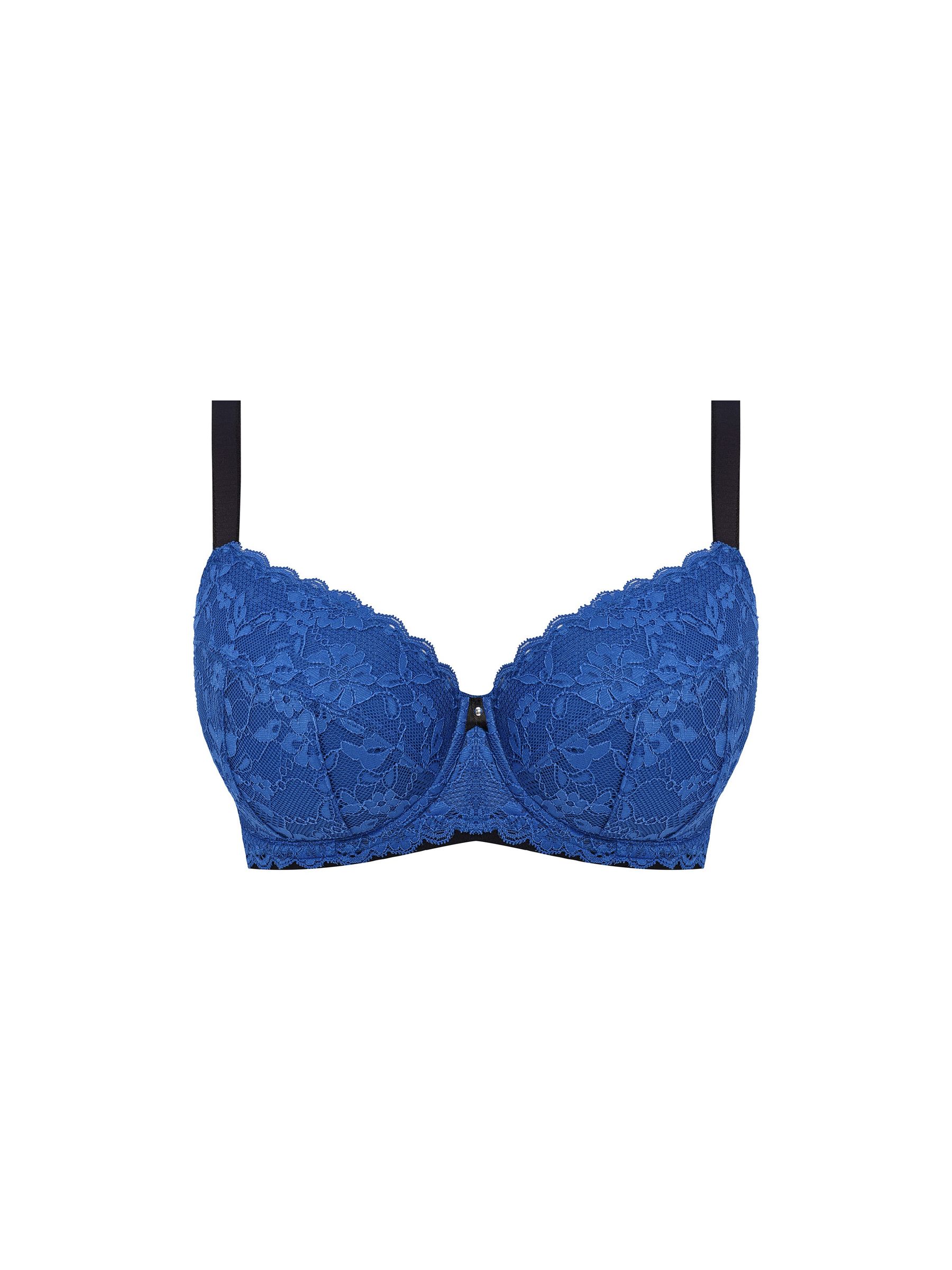 Buy Freya Blue Dazzling Offbeat Underwire Padded Half Cup Bra from the ...