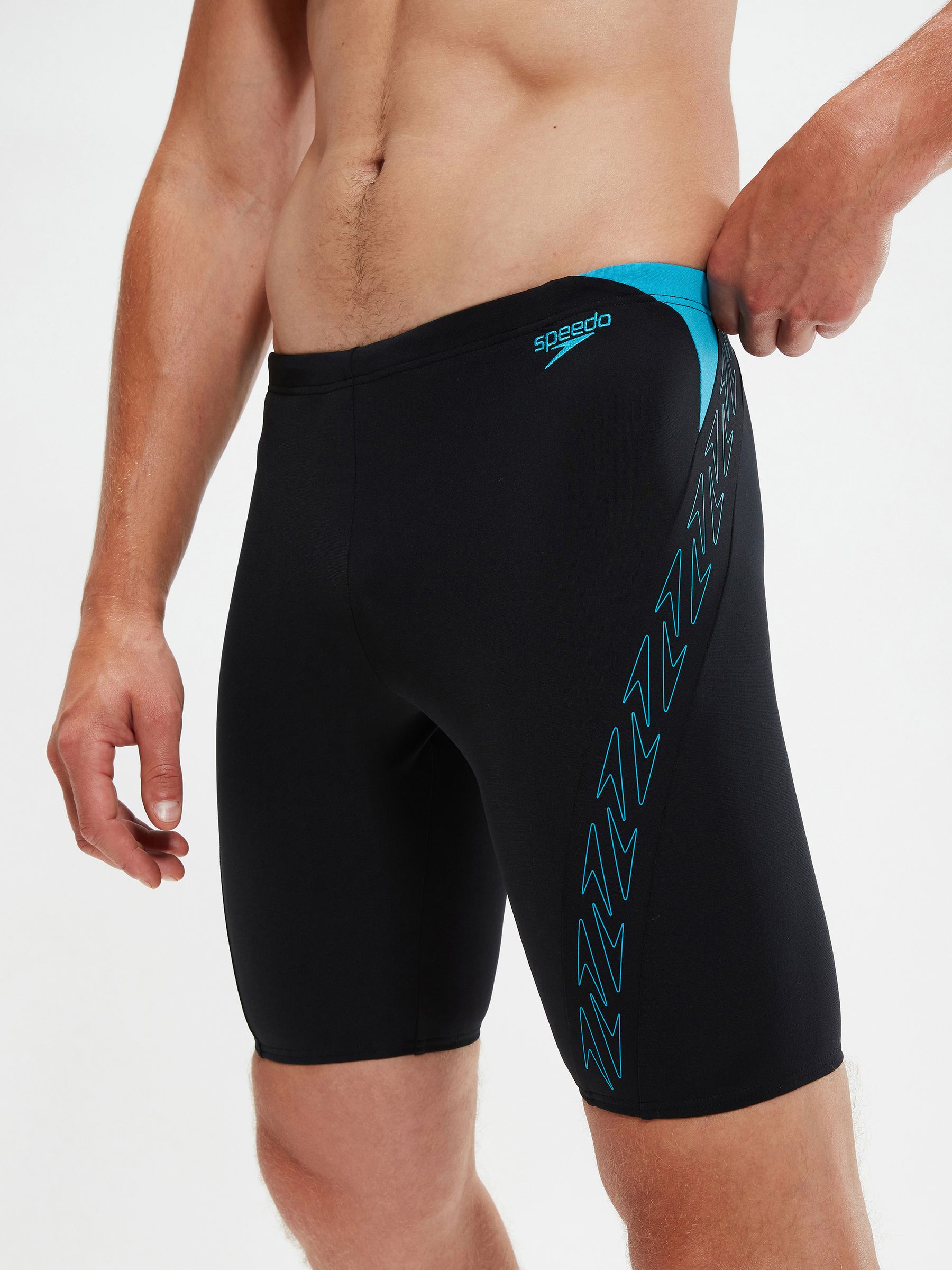 Buy Speedo Black/Blue Mens HyperBoom Splice Jammer Swim Shorts from the ...
