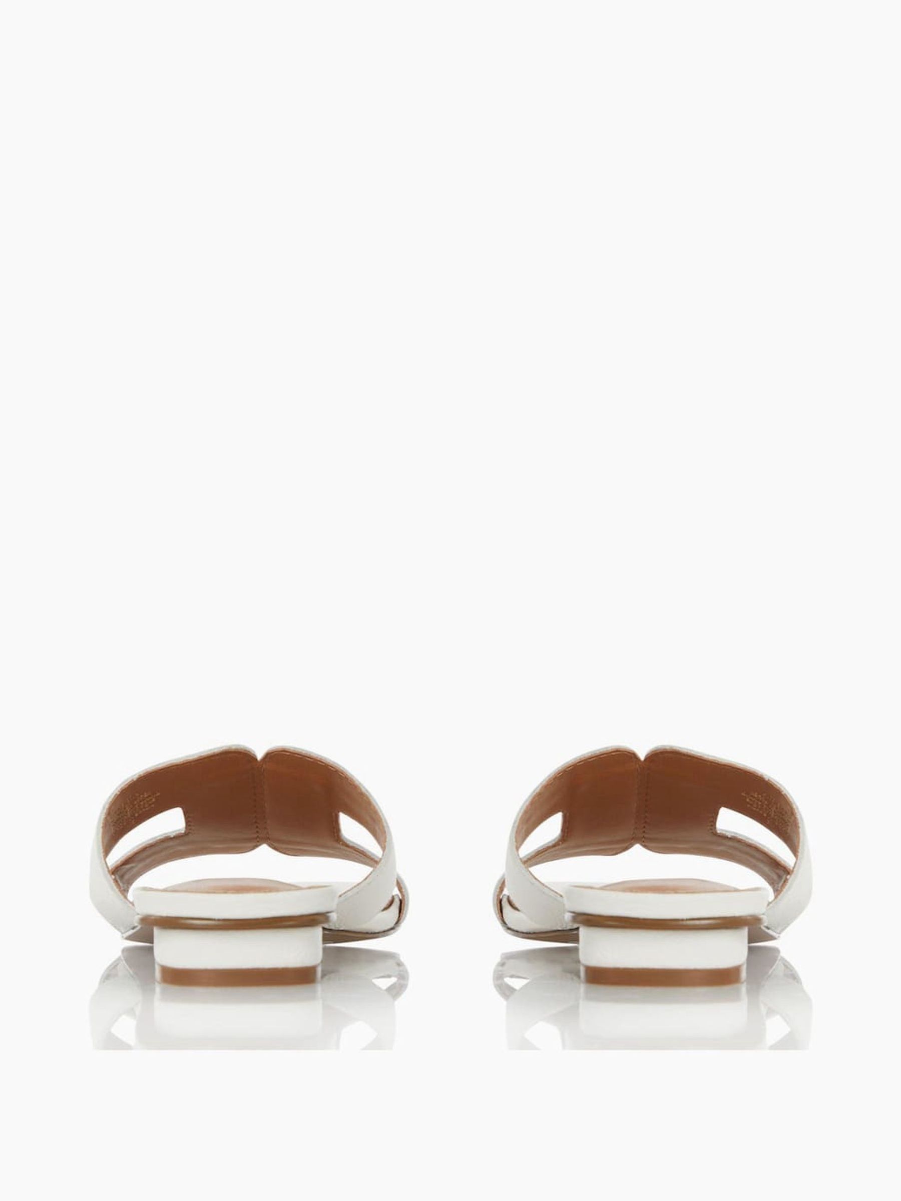 Buy Dune London White Standard Fit Leather Loupe Smart Slider Sandals ...