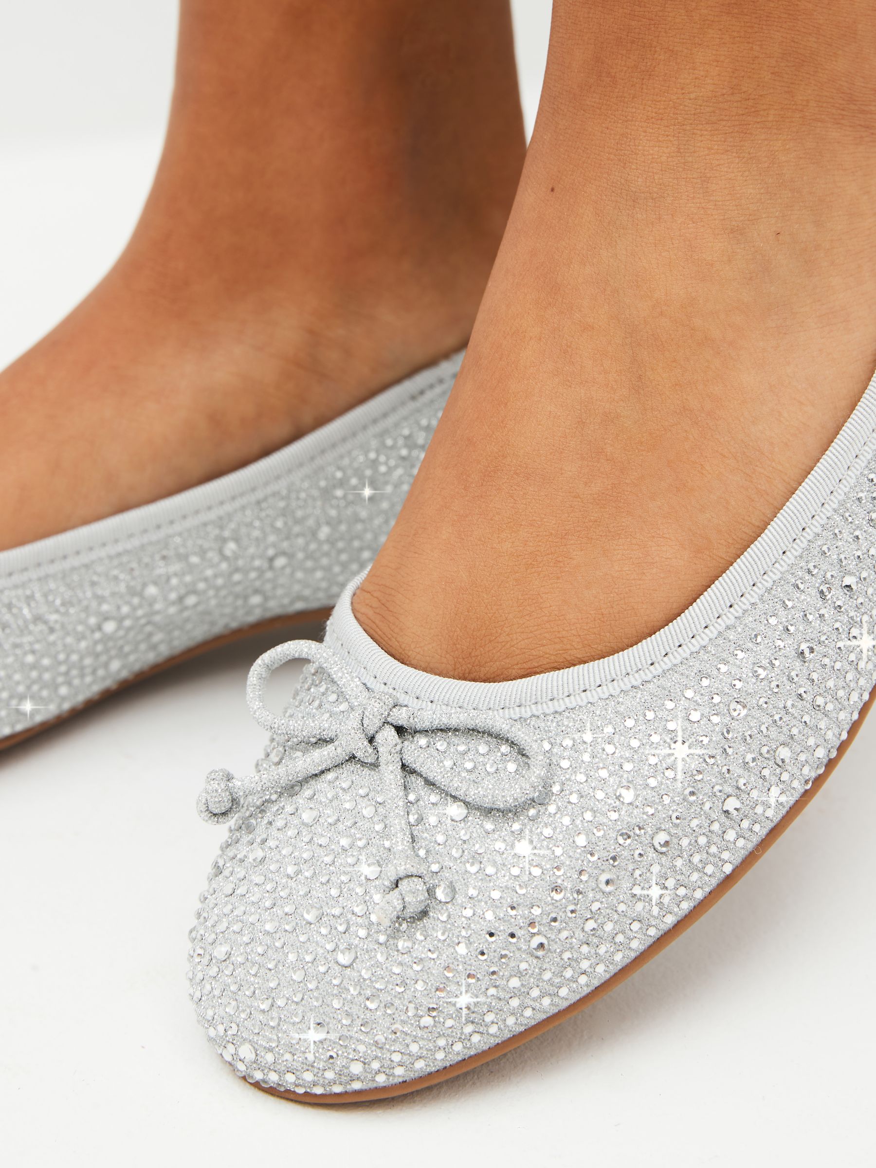 Buy Silver Standard/Wide Fit Ballerinas Shoes from Next Ireland