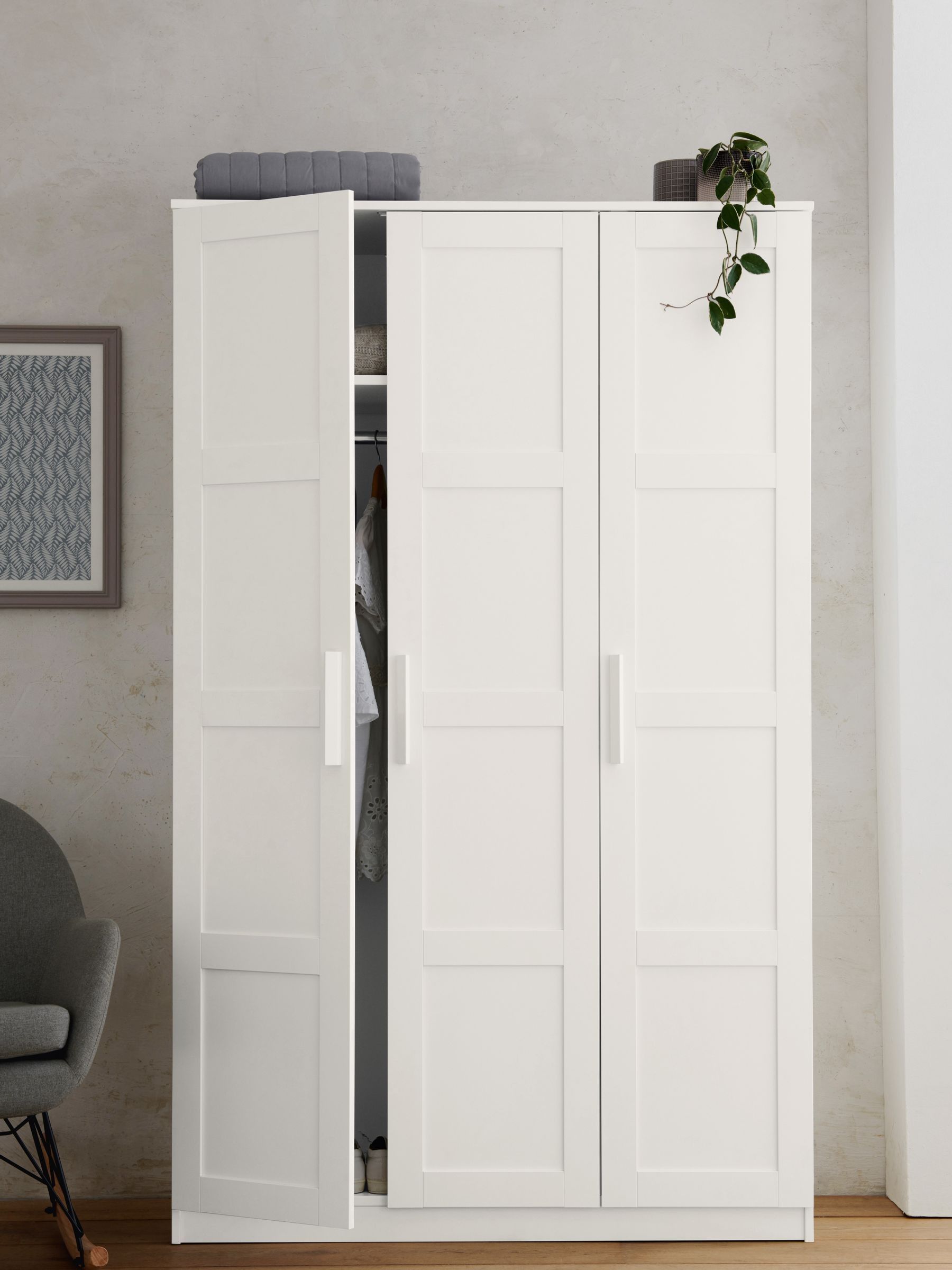 Buy White Flynn Paint Effect Triple Wardrobe from the Next UK online shop