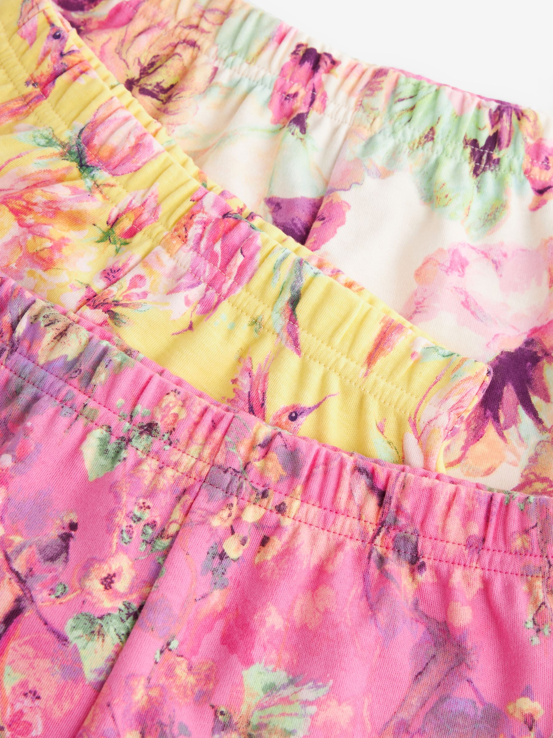 Buy Pink/ Yellow Floral Short Pyjamas 3 Pack (9mths-12yrs) from the ...
