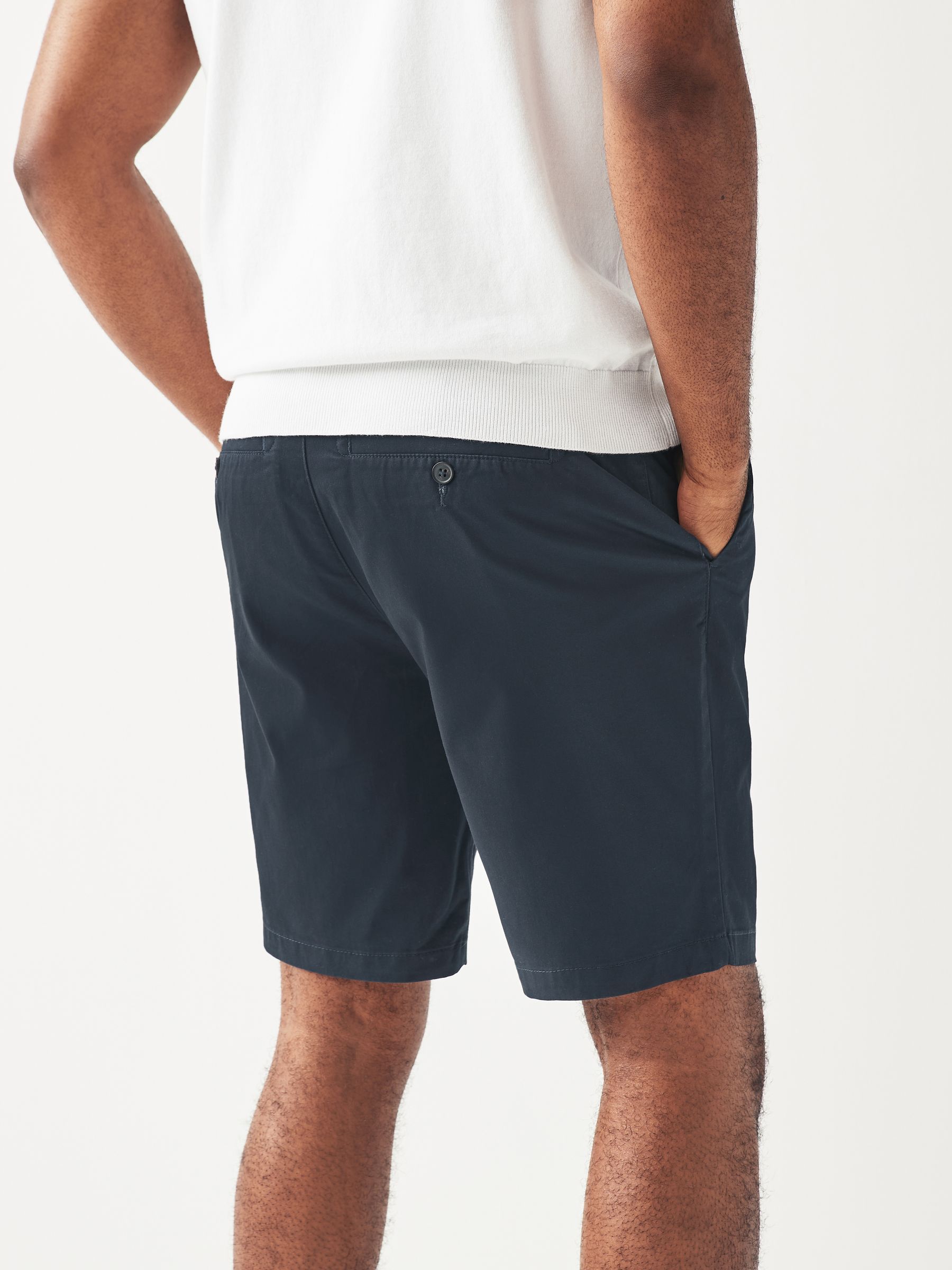 Buy Navy/Stone Slim Fit Stretch Chino Shorts 2 Pack from the Next UK ...