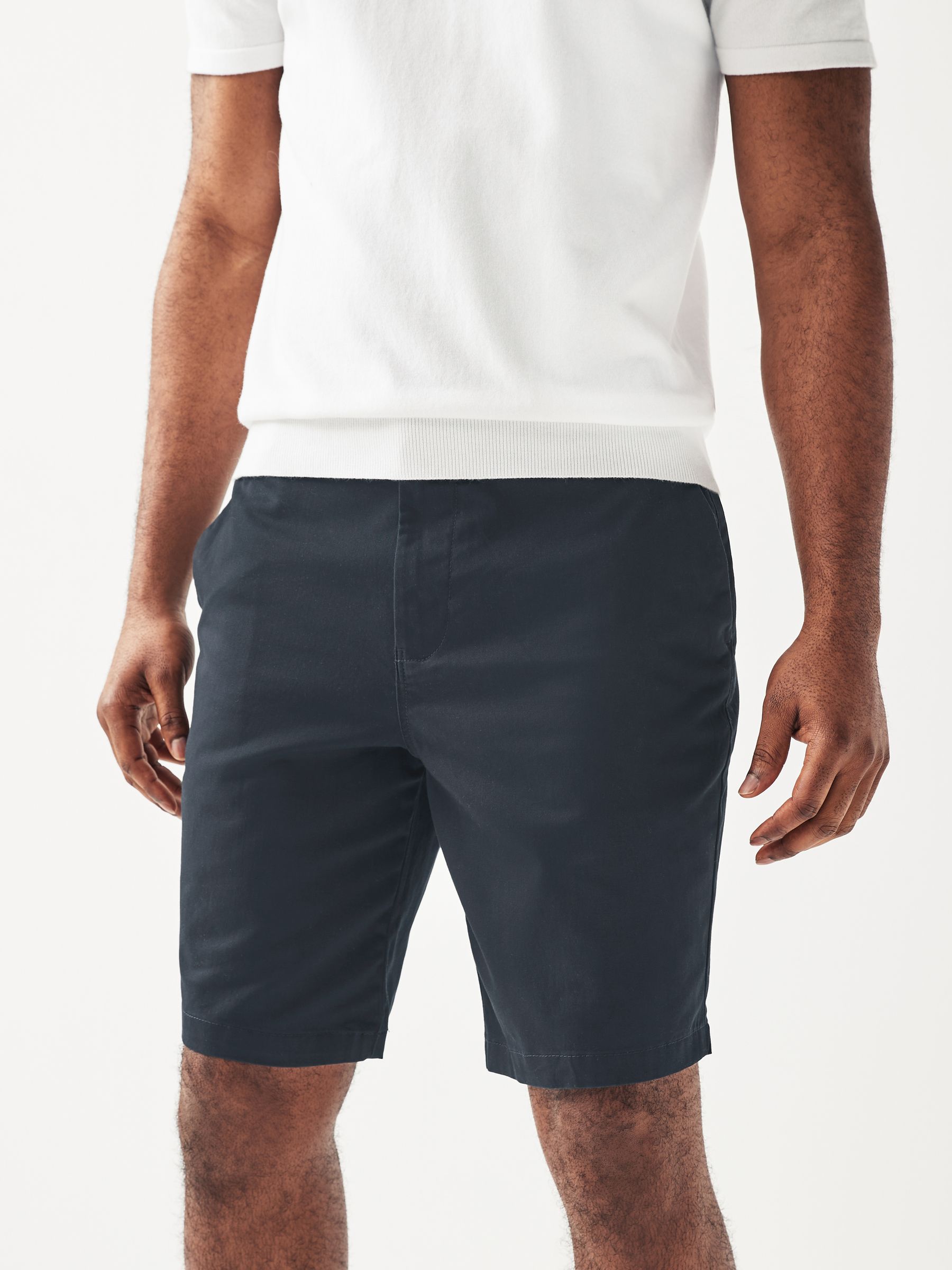 Buy Navy/Stone Slim Fit Stretch Chino Shorts 2 Pack from the Next UK ...