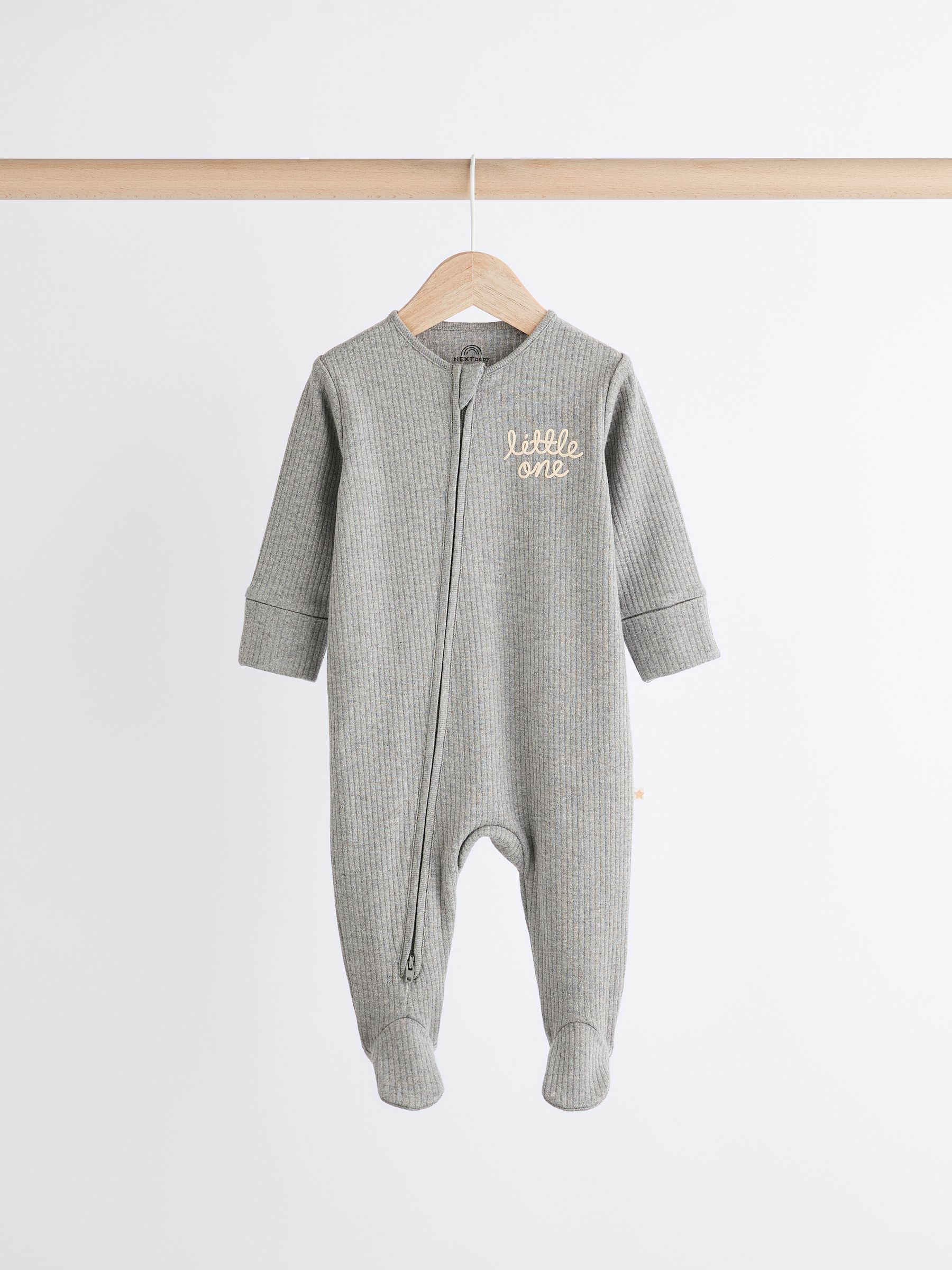 Buy Neutral Milk Club Baby Two Way Zip 100% Cotton Sleepsuits 3 Pack ...