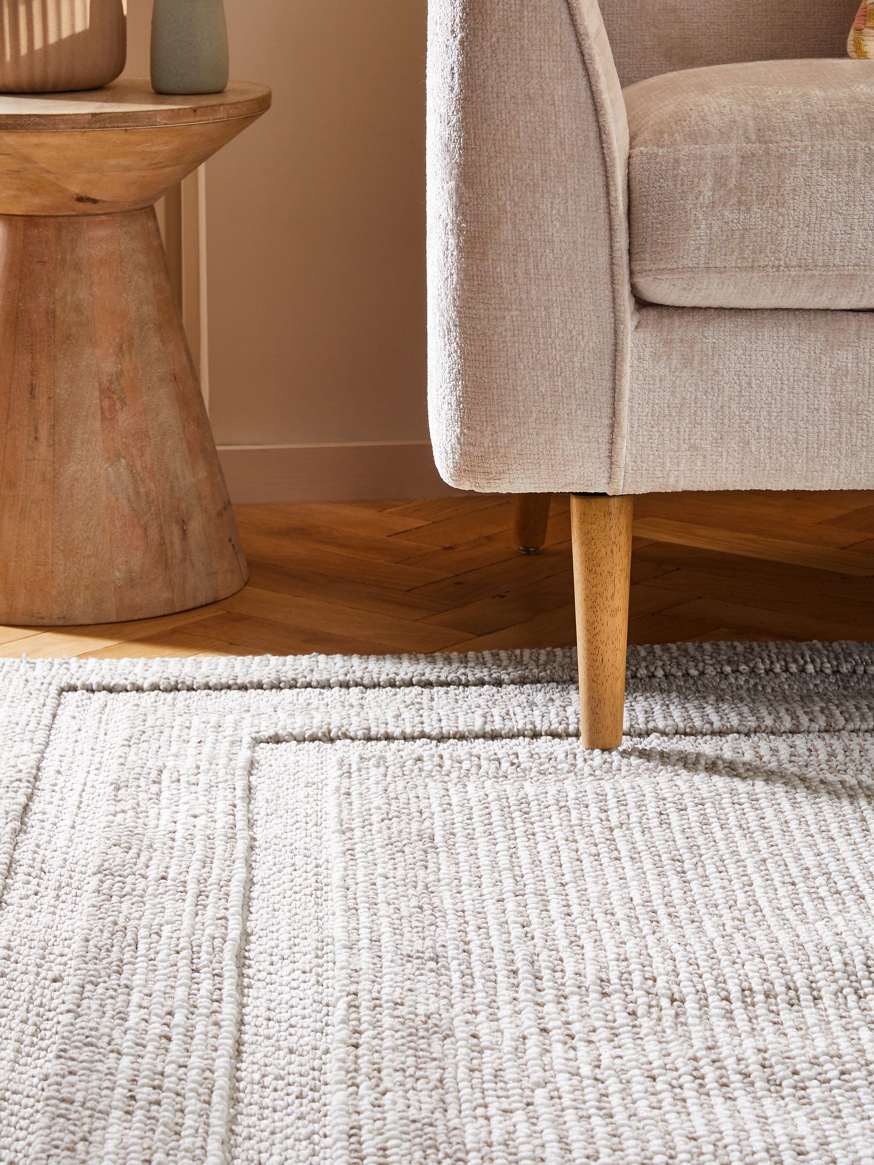 Buy Natural Albie Bobble Border Rug from the Next UK online shop