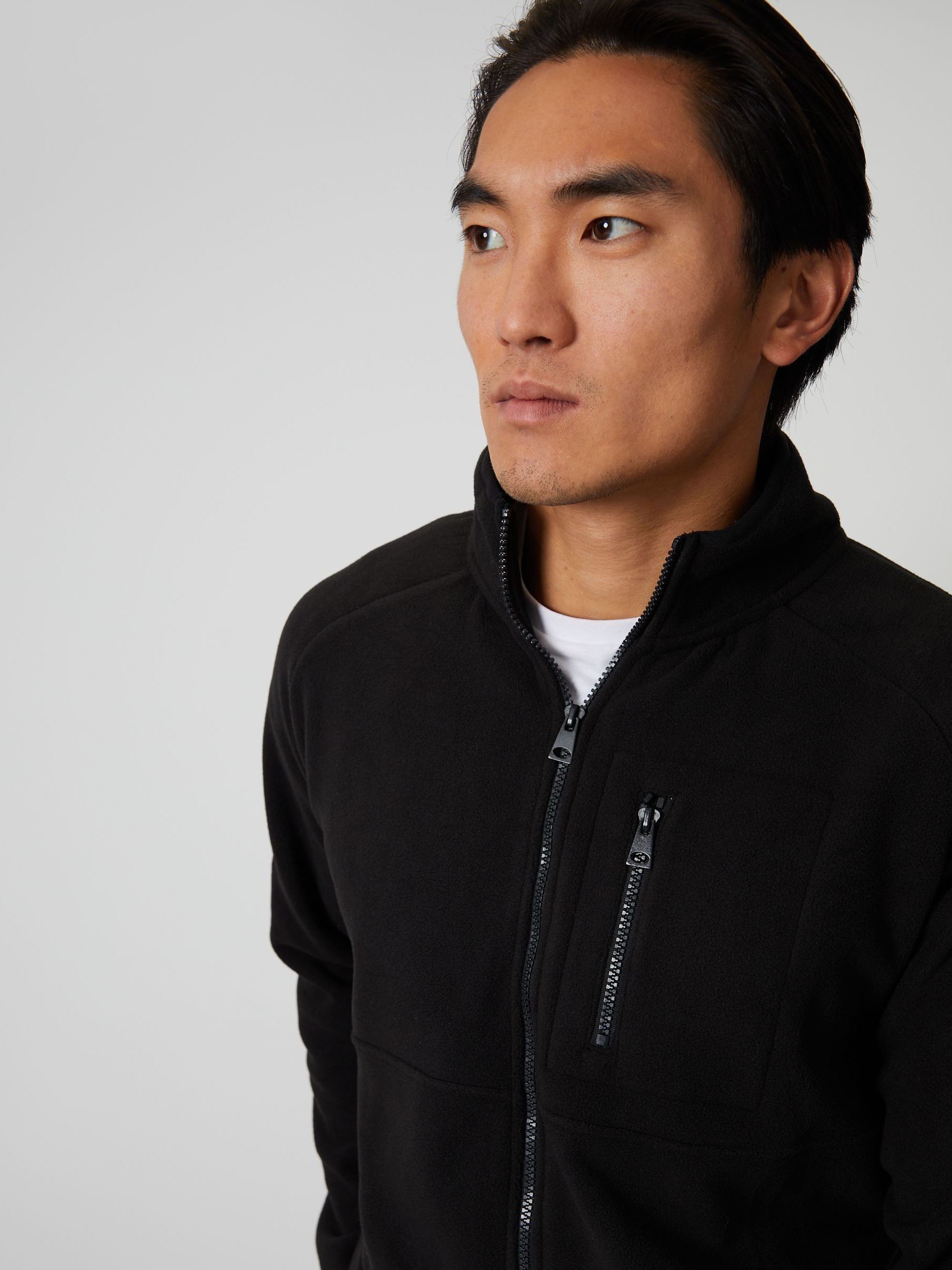 Buy Threadbare Black Zip Up Microfleece Jacket from the Next UK online shop