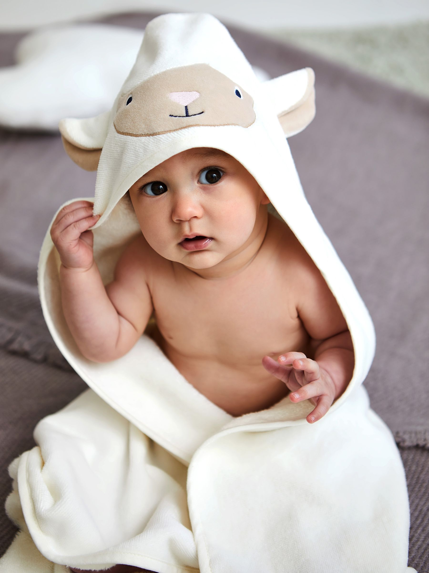 Buy JoJo Maman Bébé Lamb Character Hooded Towel from the Next UK online ...