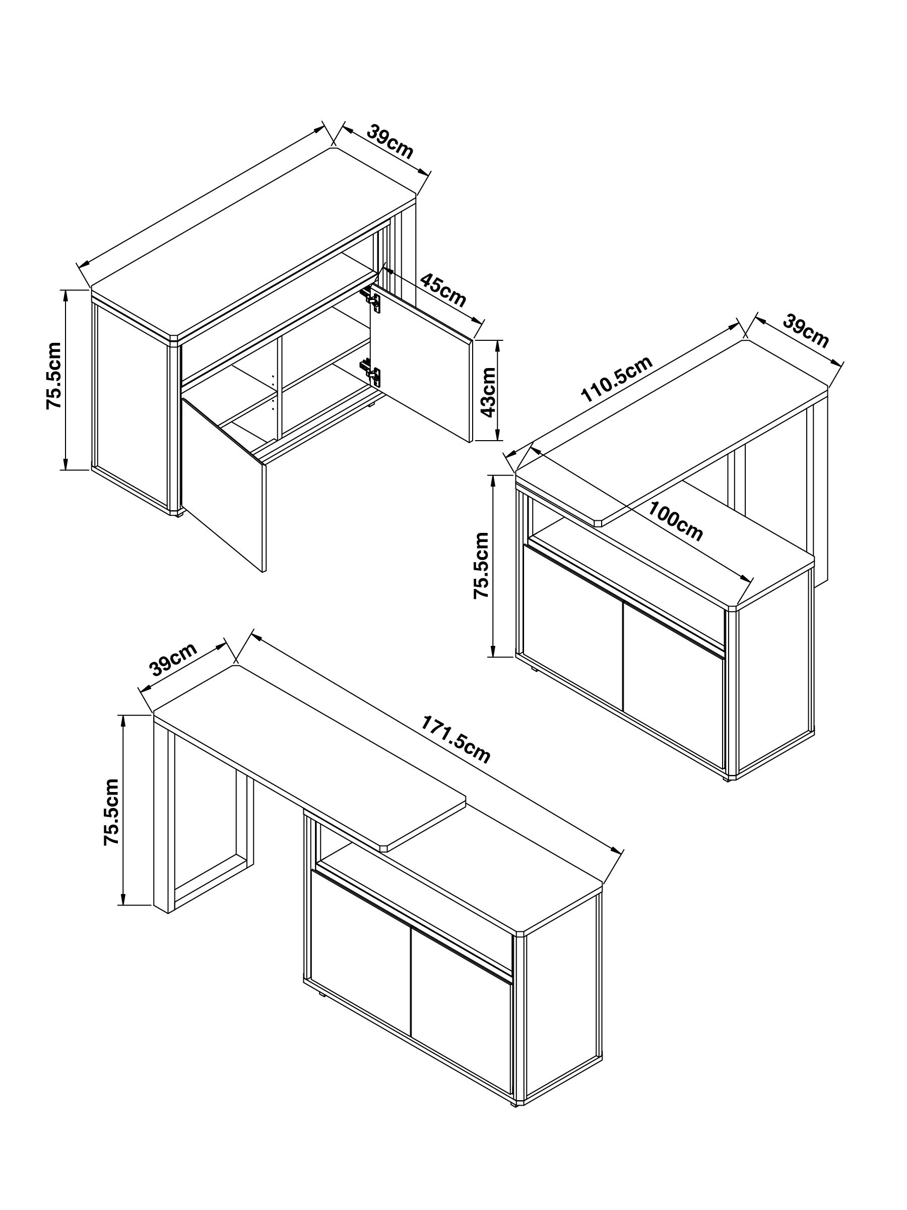 Buy Dark Natural Bronx Oak Effect Swivel Desk from the Next UK online shop