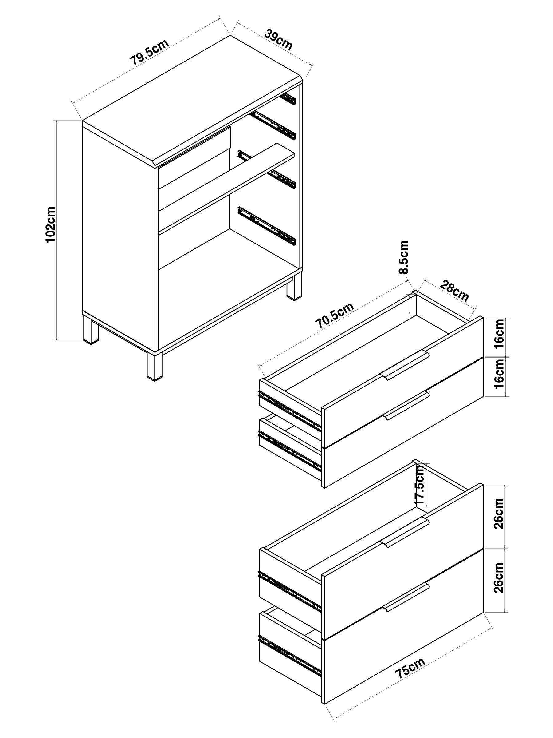 Buy White Bronx Oak Effect 4 Drawer Chest of Drawers from the Next UK ...