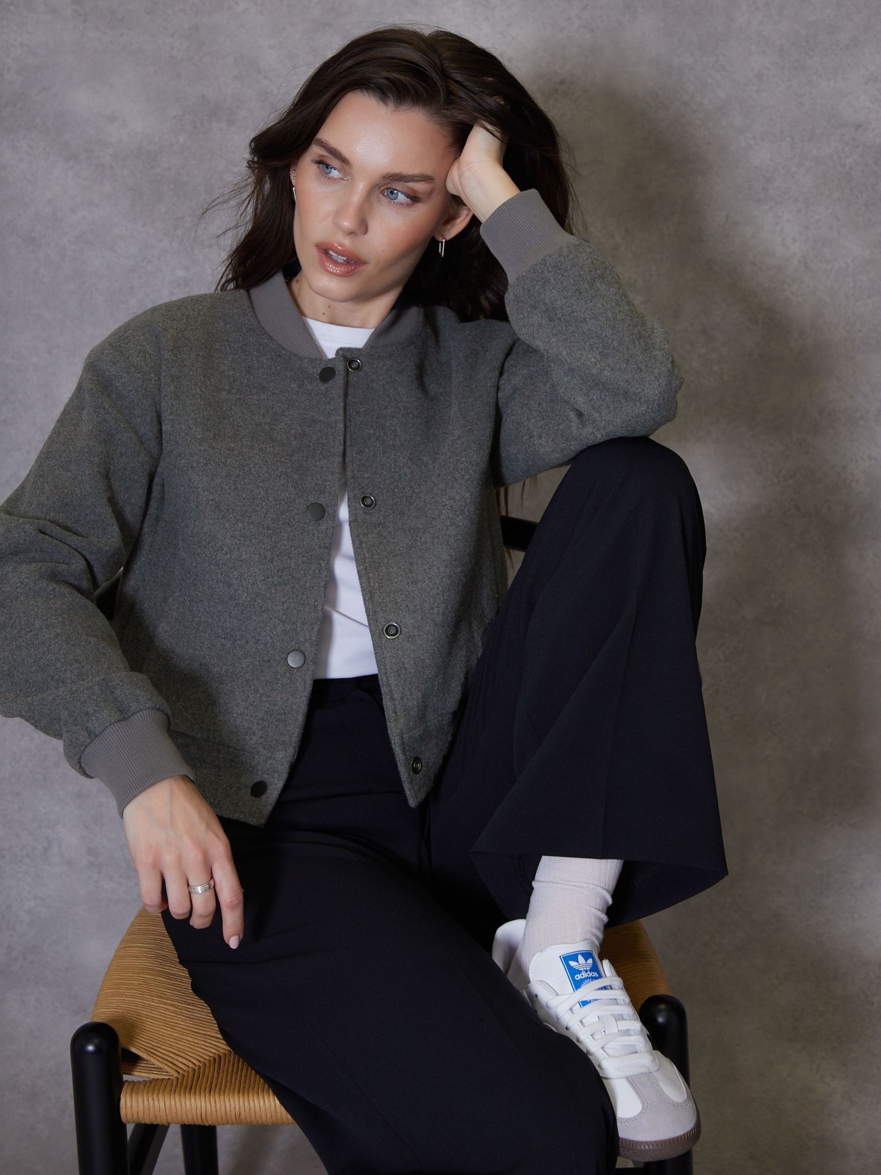 Buy Threadbare Grey Cropped Bomber Jacket from the Next UK online shop