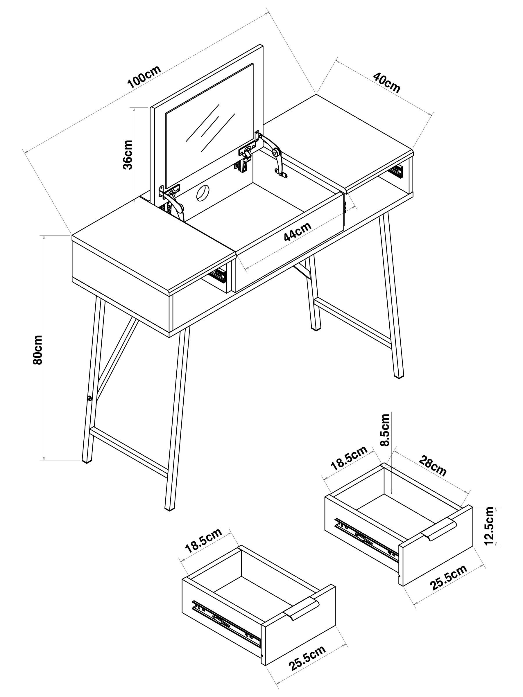 Buy White Bronx Oak Effect Light Up 2 Drawer Console Dressing Table ...