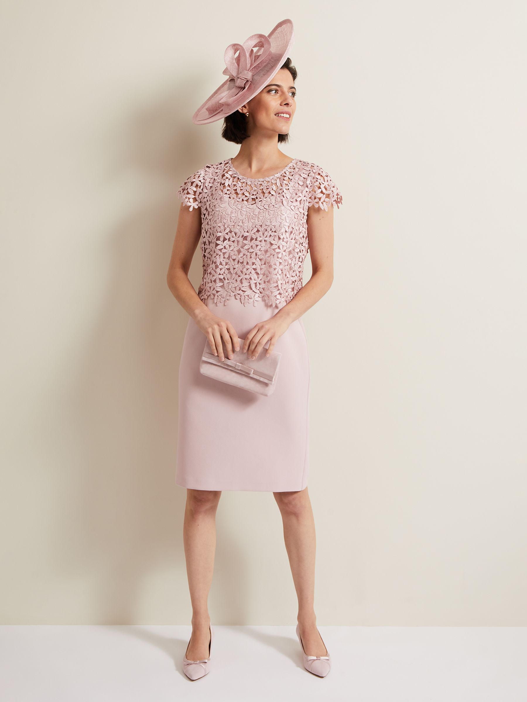 Buy Phase Eight Pink Daisy Lace Midi Dress from the Next UK online shop