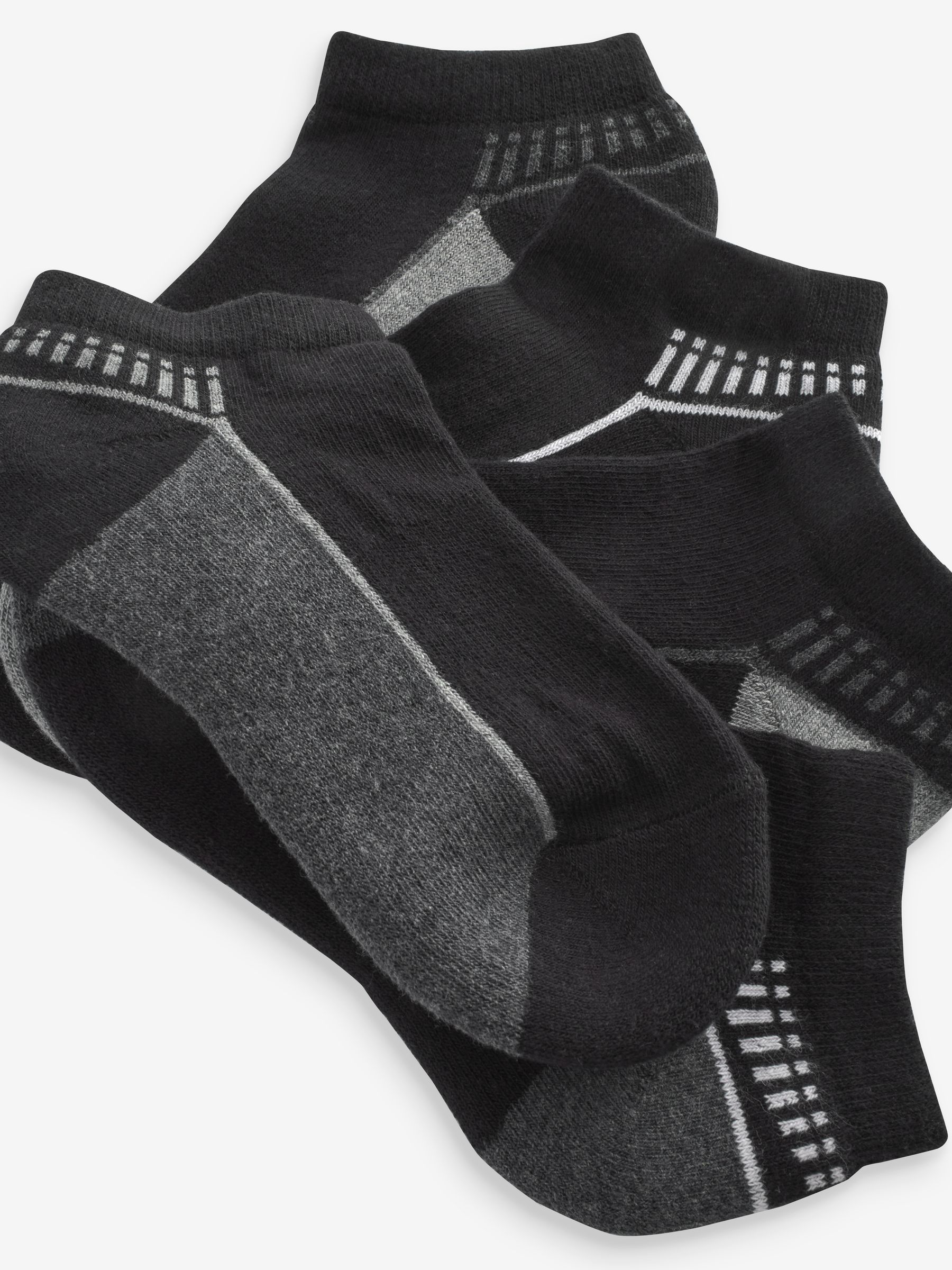 Buy Monochrome Cushioned Footbed Sports Trainers Socks 5 Pack from the ...