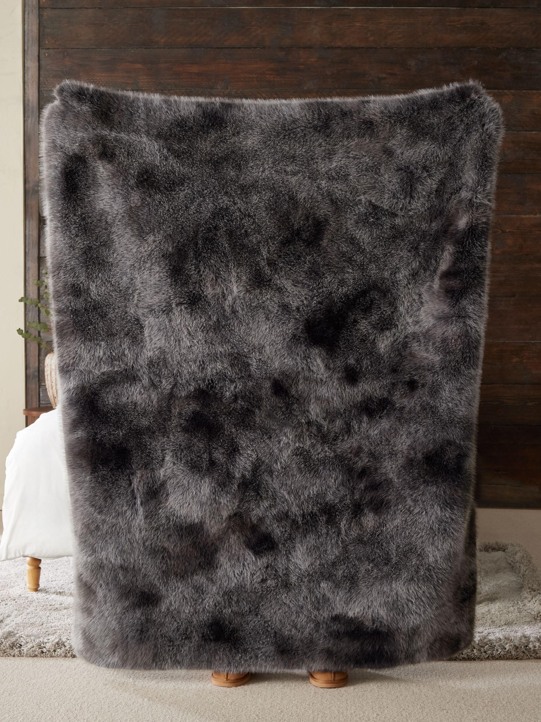 Buy Charcoal Grey Loulou Faux Fur Throw from the Next UK online shop