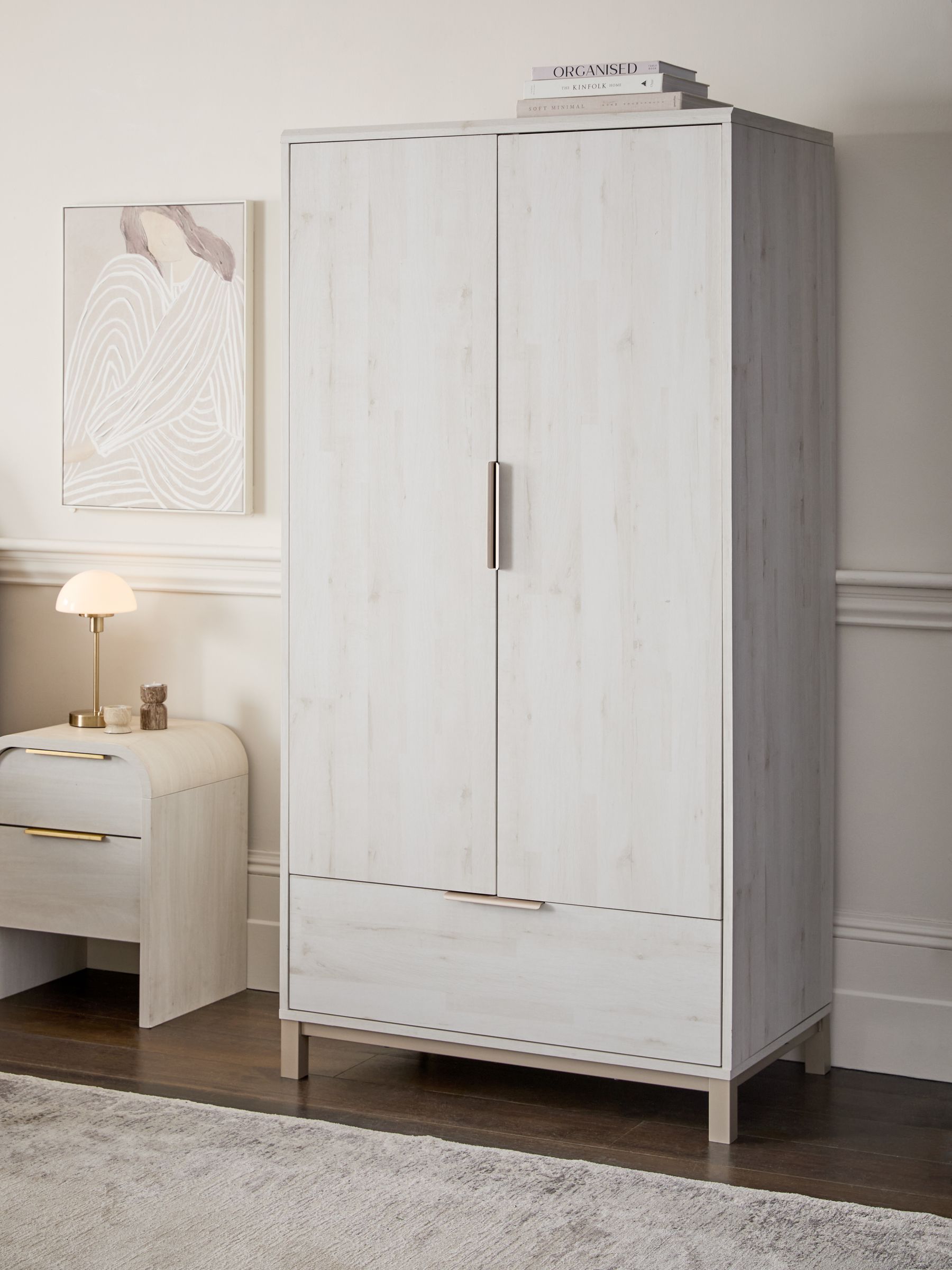 Buy White Bronx Oak Effect Double, 1 Drawer Wardrobe from the Next UK ...