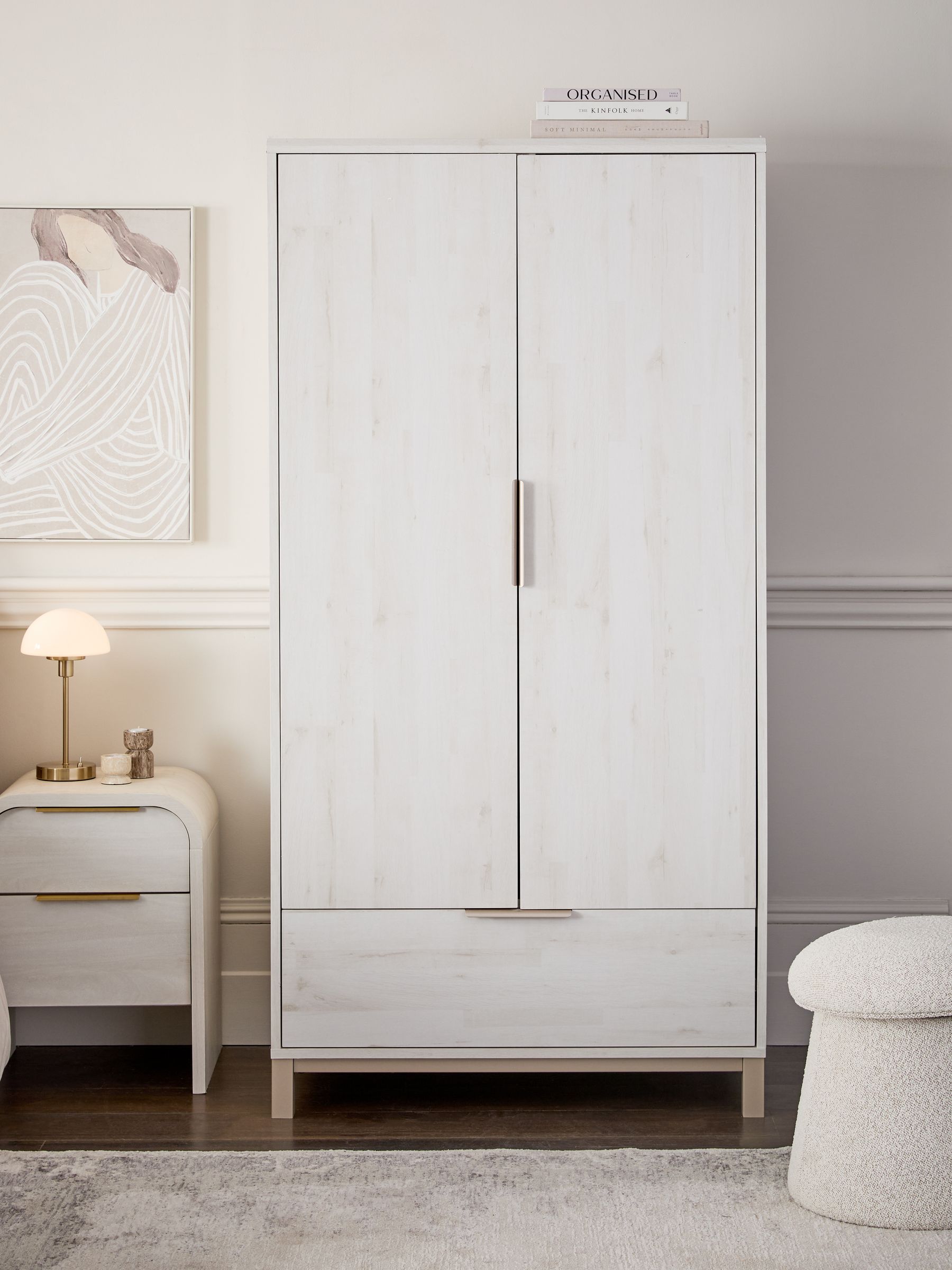 Buy White Bronx Oak Effect Double, 1 Drawer Wardrobe from the Next UK ...