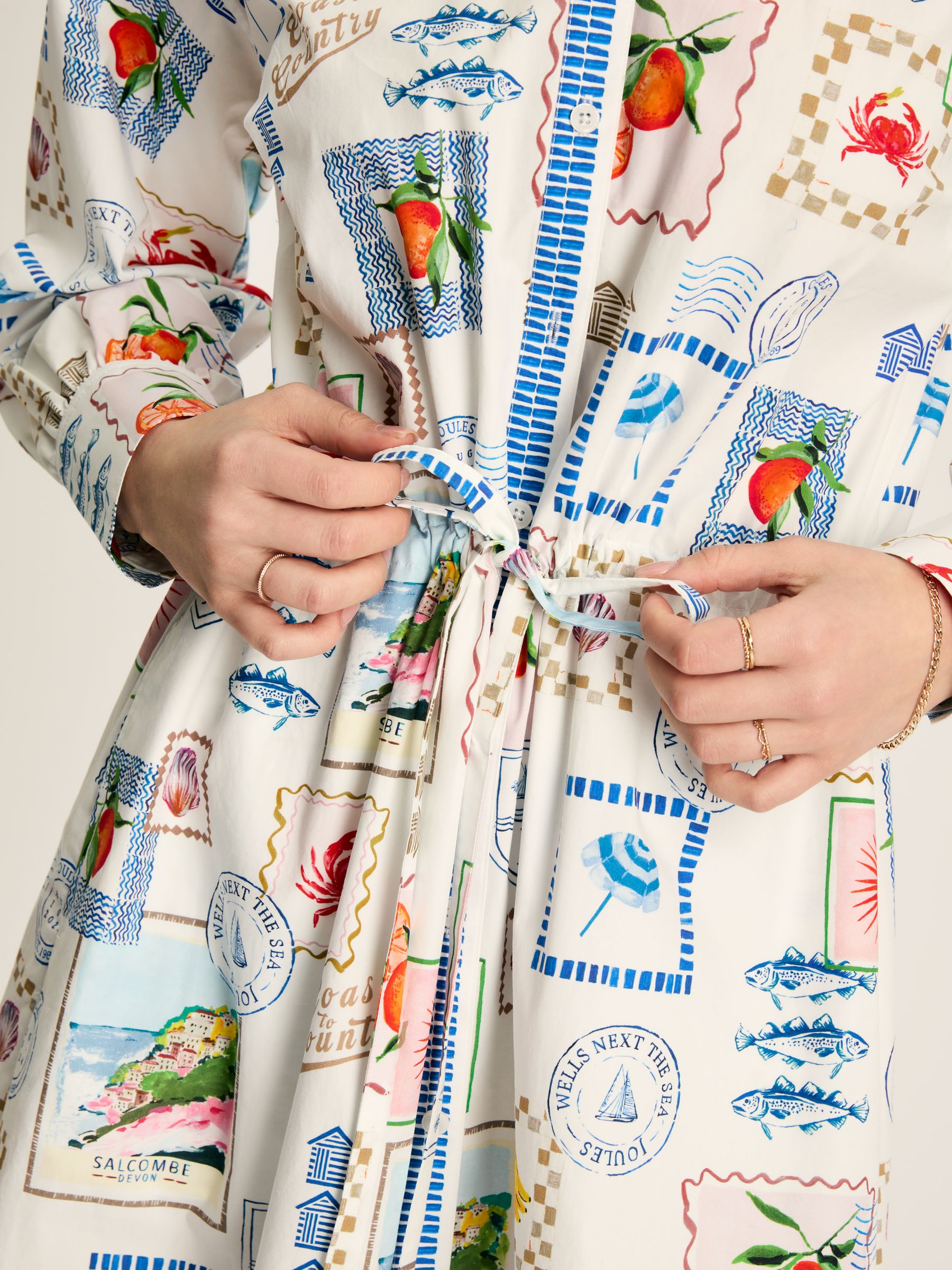 Buy Joules Francesca White Tie Waist Shirt Dress from Next Ireland