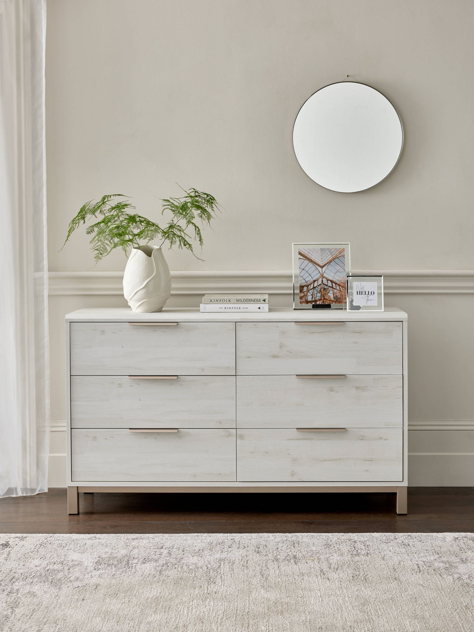 Buy White Bronx Oak Effect 6 Drawer Wide Chest of Drawers from the Next ...