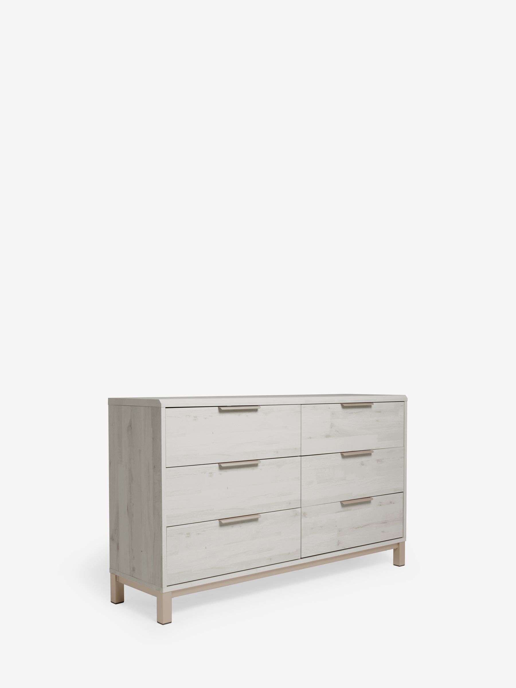 Buy White Bronx Oak Effect 6 Drawer Wide Chest of Drawers from the Next ...