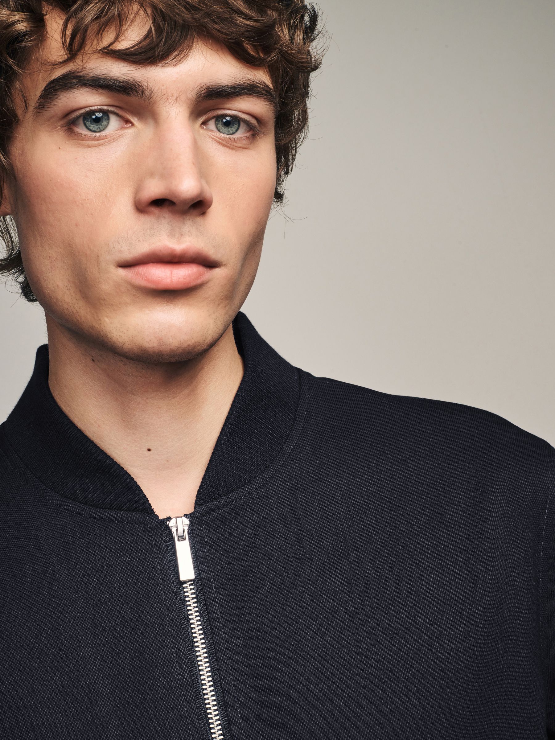 Buy Blue Navy Plain Smart Bomber Jacket from Next Australia
