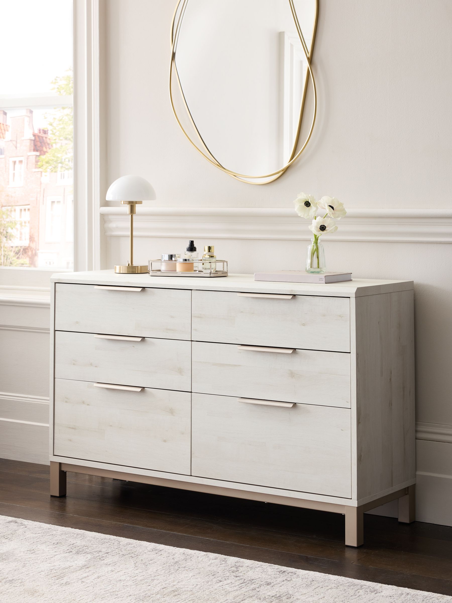 Buy White Bronx Oak Effect 6 Drawer Chest of Drawers from the Next UK ...