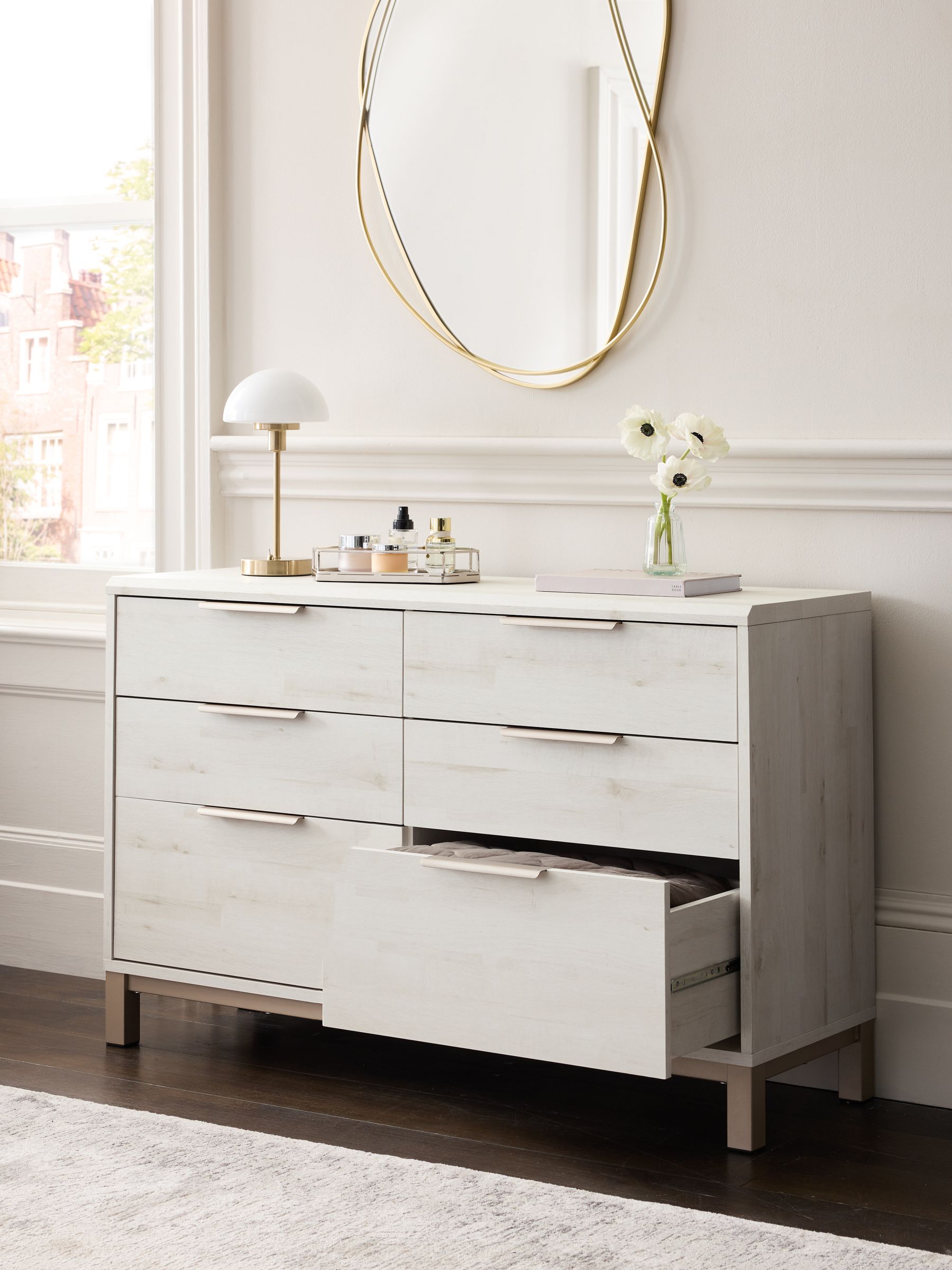 Buy White Bronx Oak Effect 6 Drawer Chest of Drawers from the Next UK ...