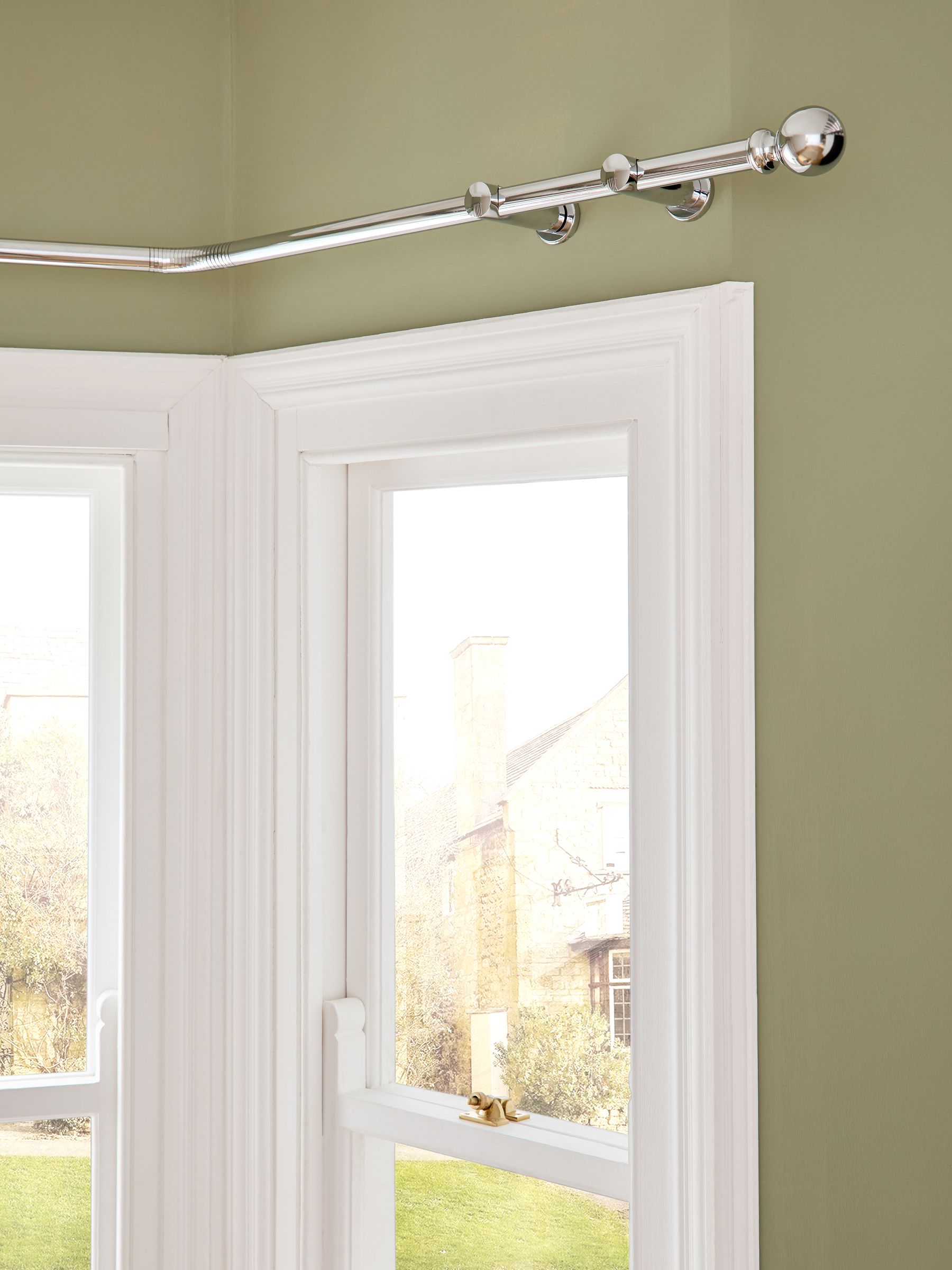 Buy Chrome 4m Bendable Bay Window Curtain Pole Kit from the Next UK ...
