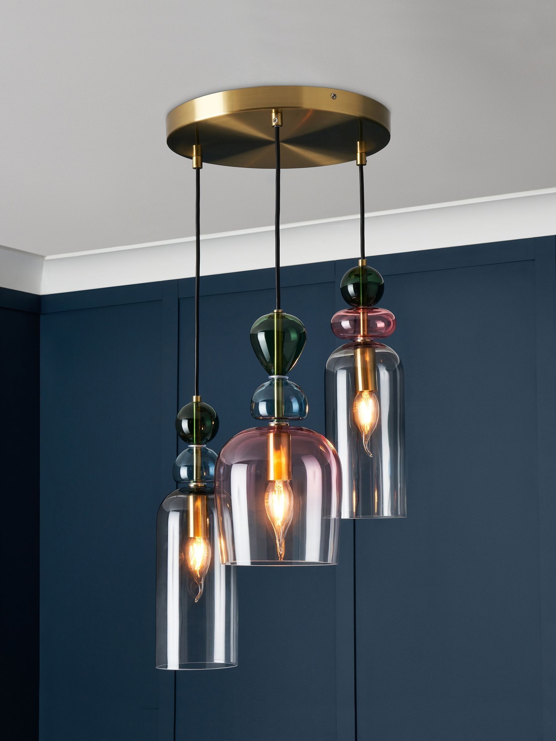 Buy Visconte by BHS Brass Vietri 3 Light Cluster Pendant Ceiling Light ...