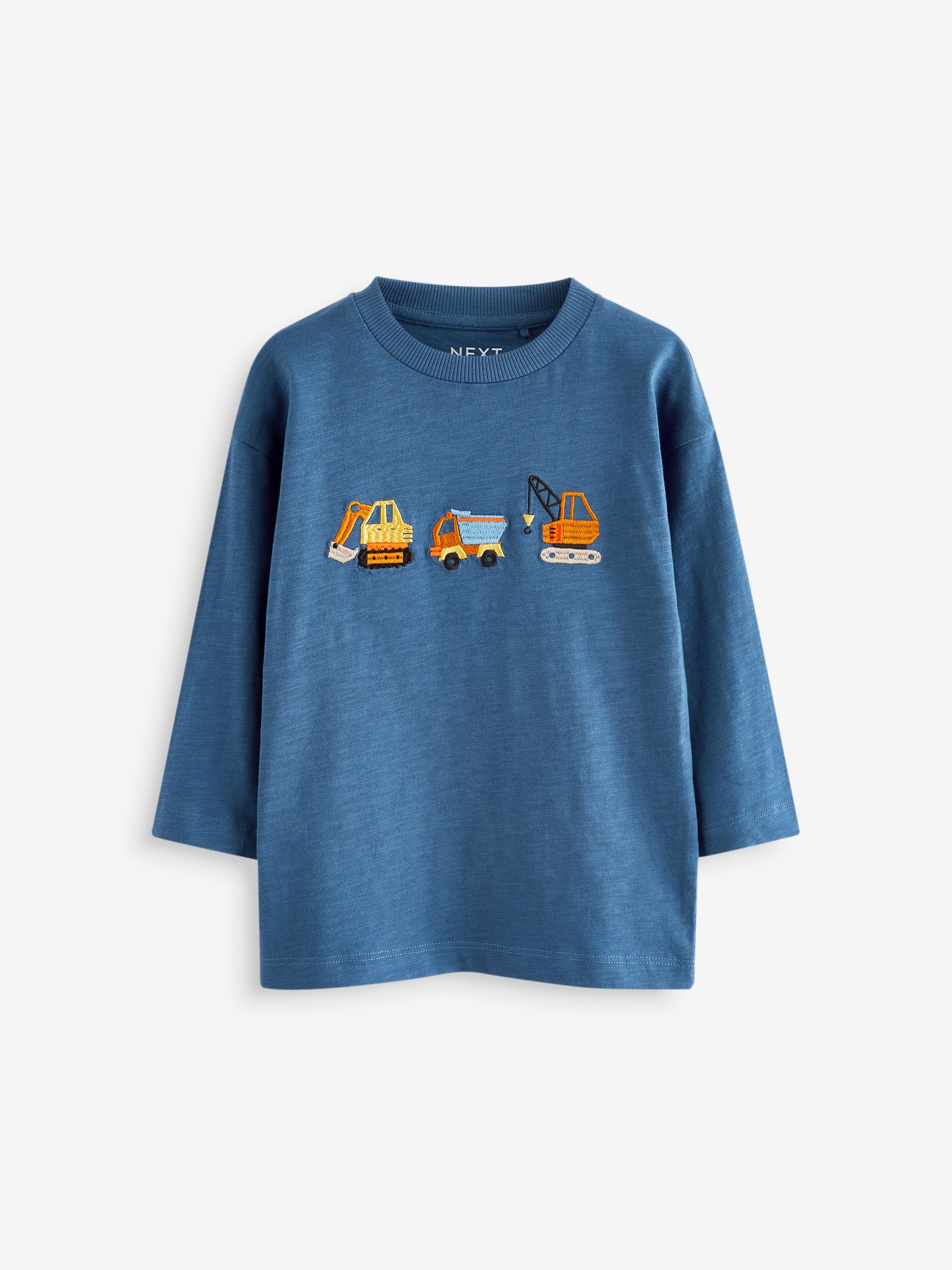 Buy Blue Diggers Long Sleeve Transport T-Shirts 3 Pack (3mths-7yrs ...