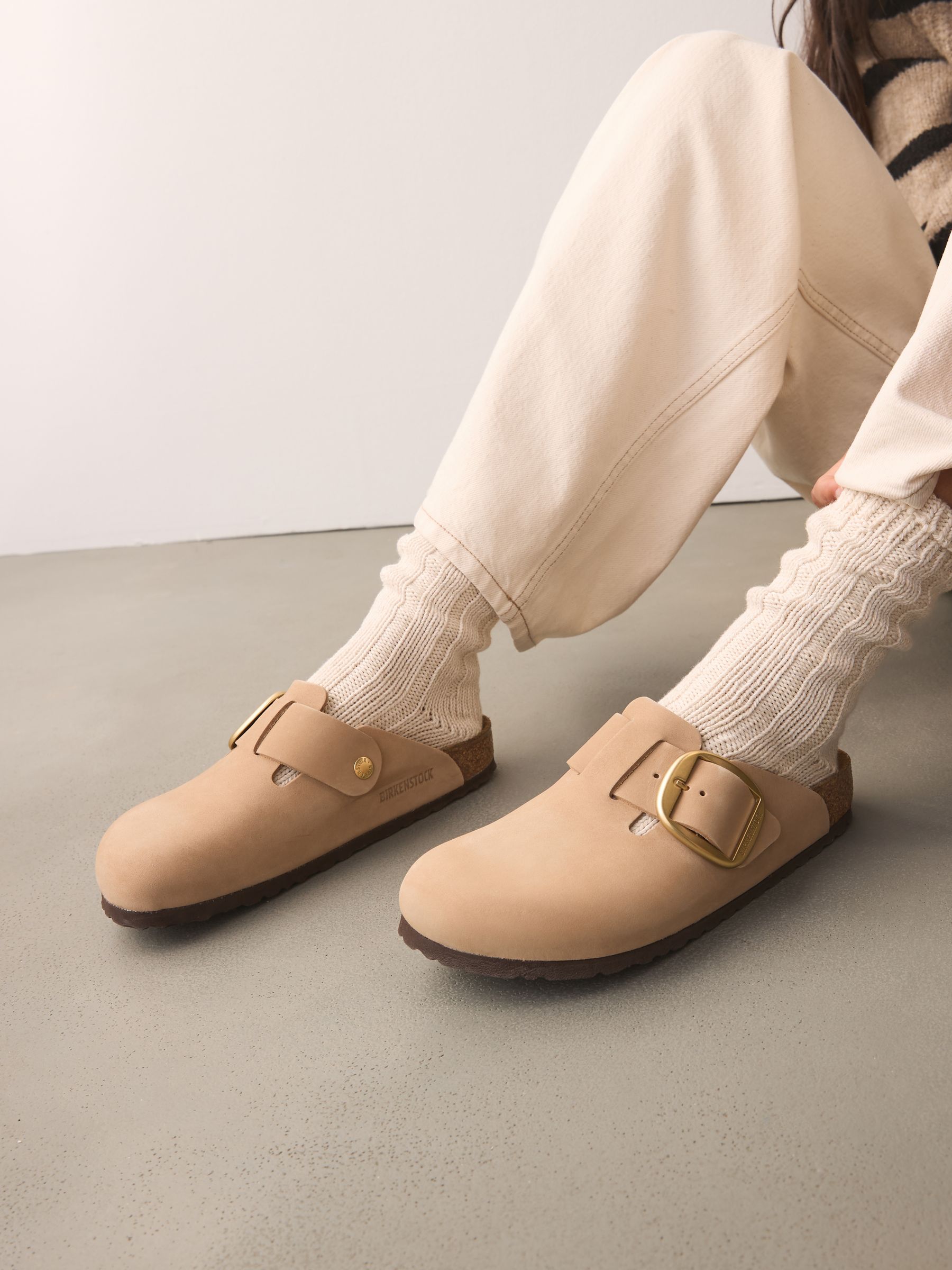 Buy Birkenstock Sand Boston Big Buckle Clogs from the Next UK online shop