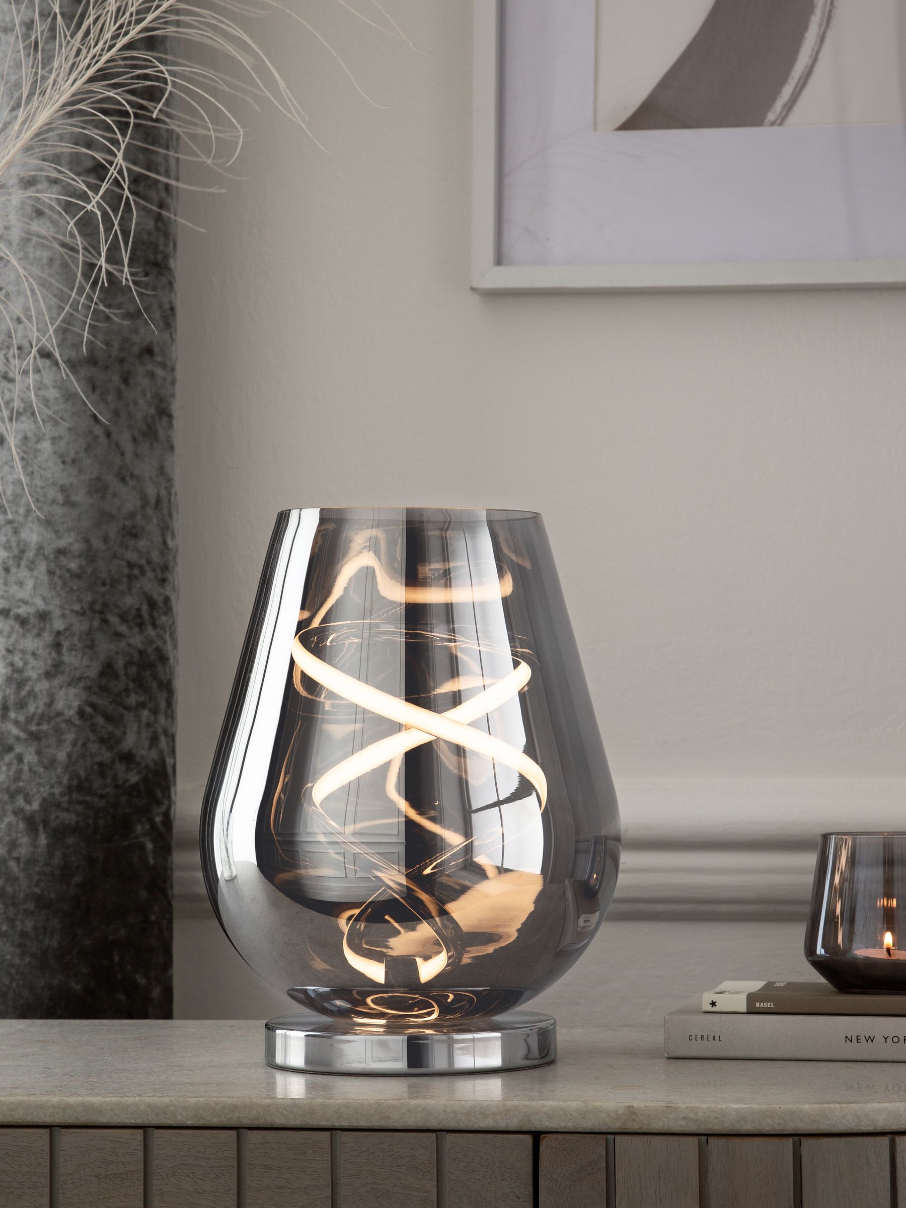 Buy Smoke Grey Helix LED Table Lamp from the Next UK online shop