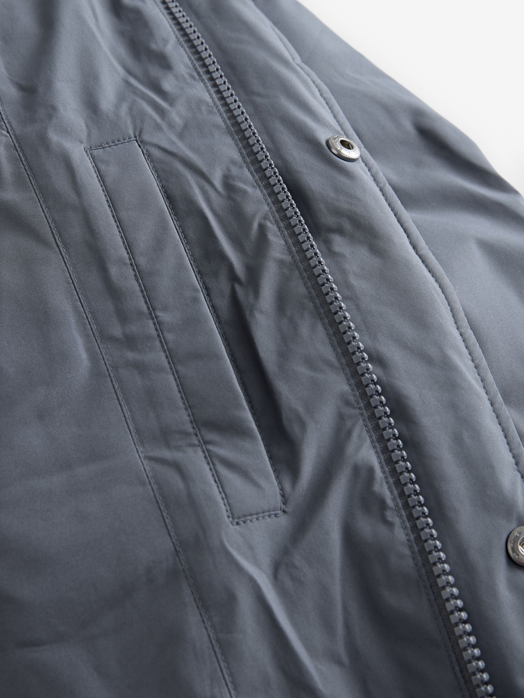 Buy Steel Blue Long Length Shower Resistant Hooded Puffer Coat from the ...