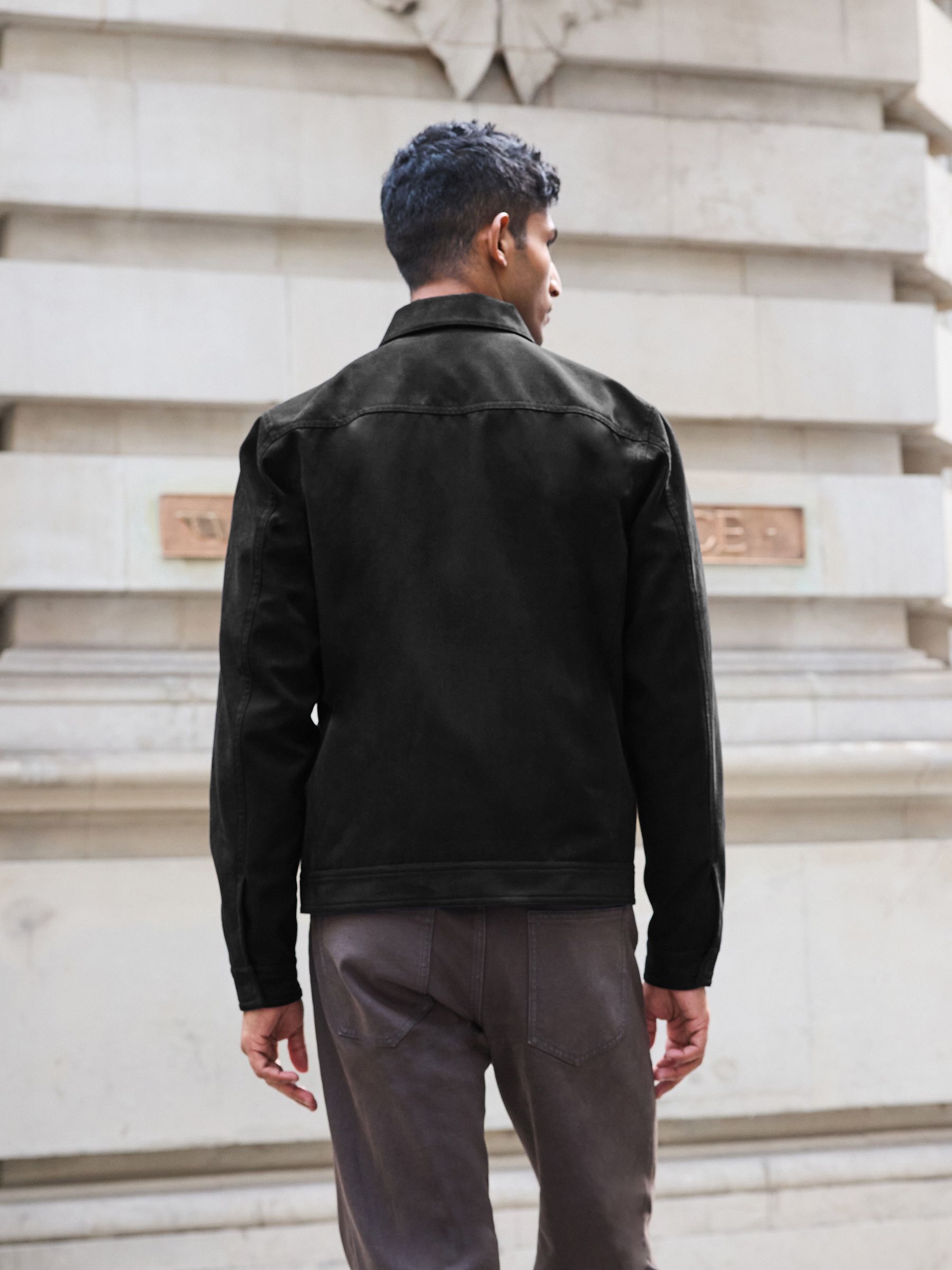 Buy Black Faux Suede Collared Shacket from the Next UK online shop