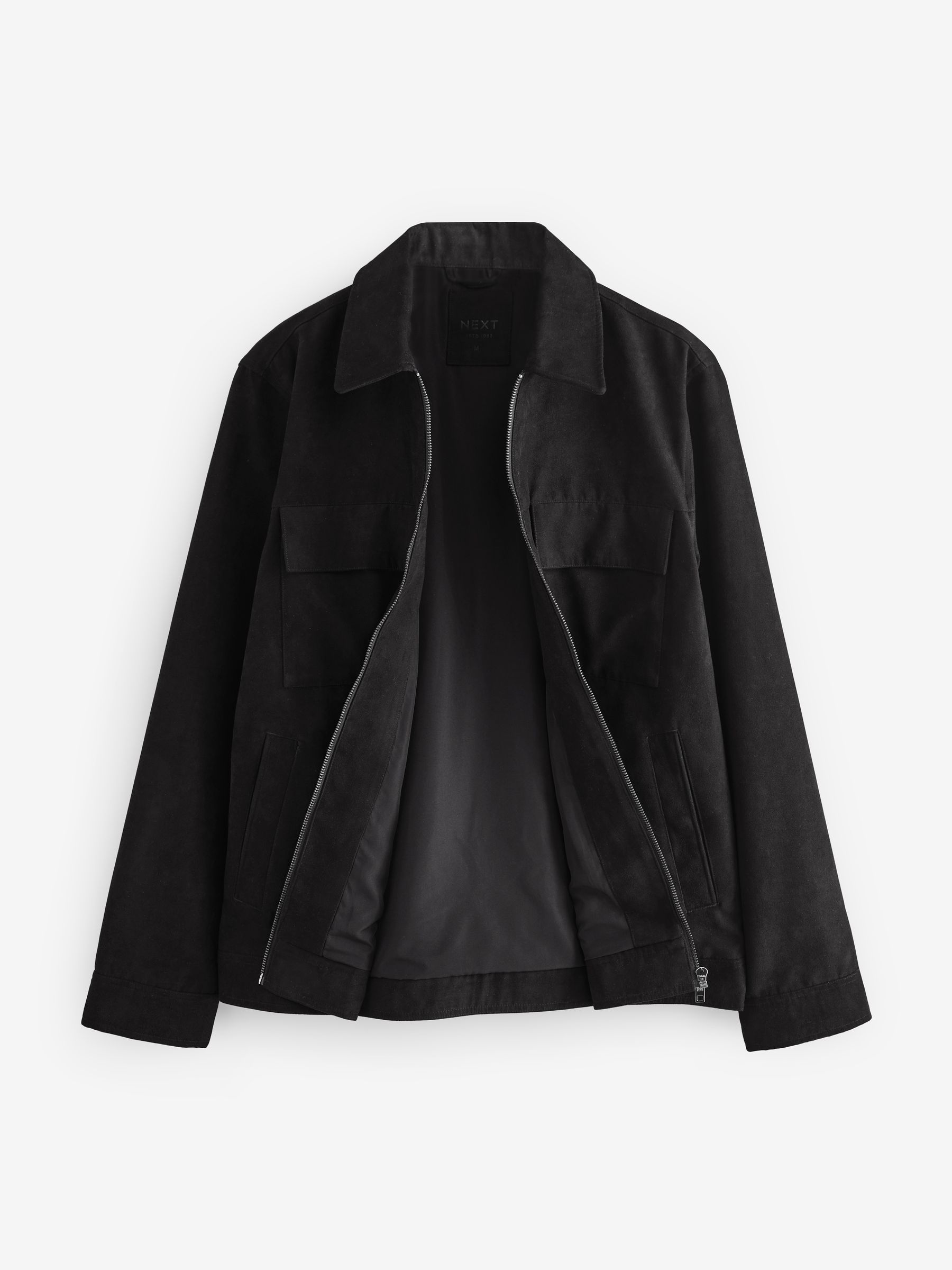 Buy Black Faux Suede Collared Shacket from the Next UK online shop